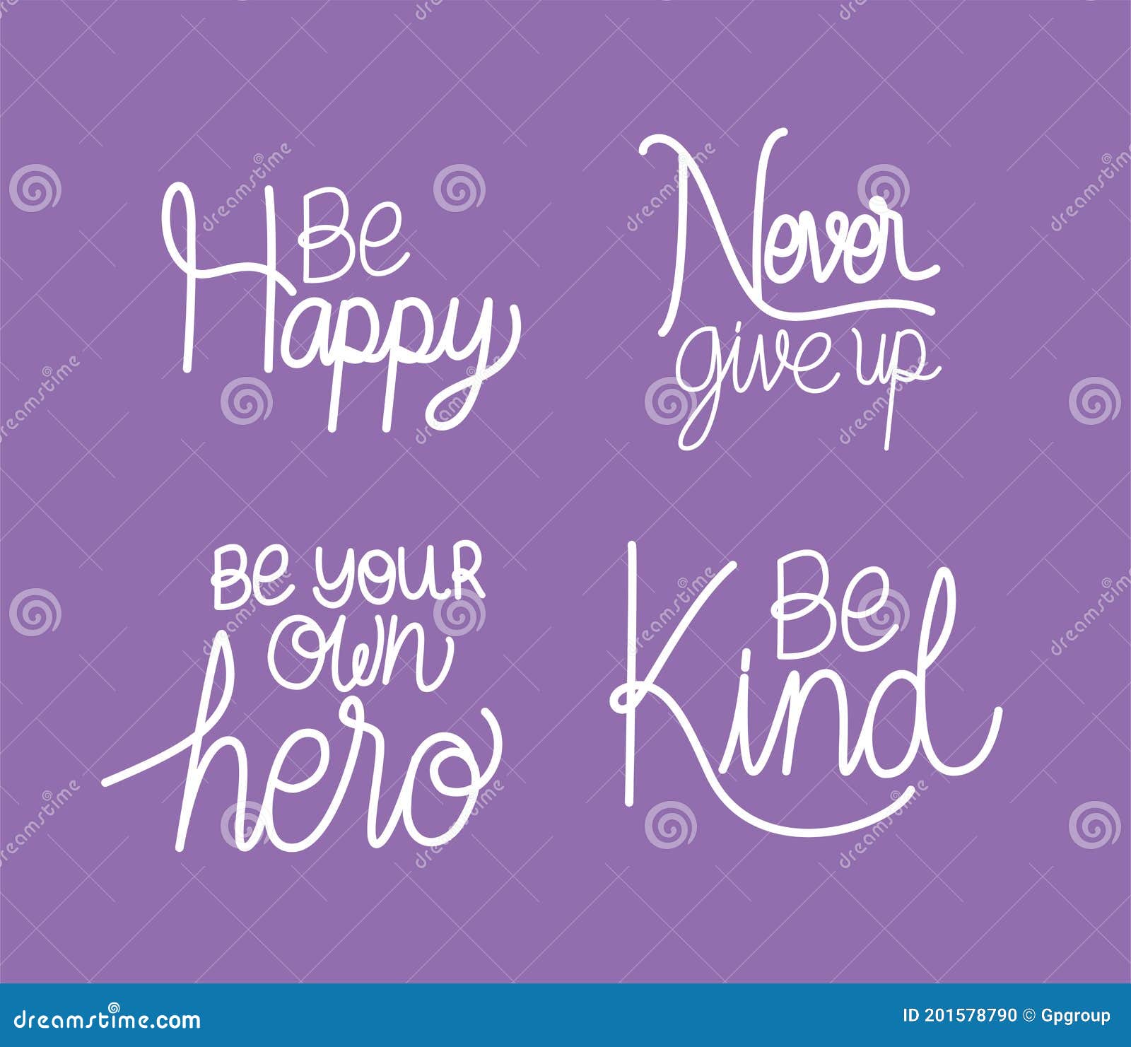 Set of Slogans on Purple Background Stock Vector - Illustration of ...