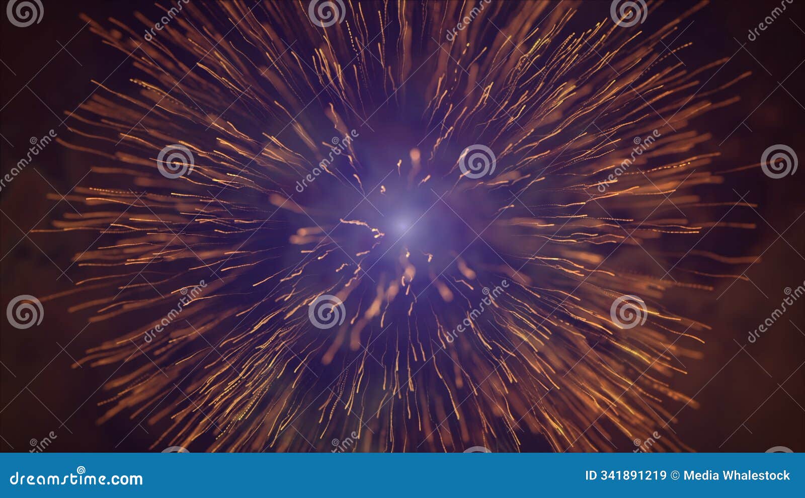 A Set of Slow Motion Fireworks on Black Background. Motion. Colorful ...