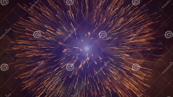 A Set of Slow Motion Fireworks on Black Background. Motion. Colorful ...