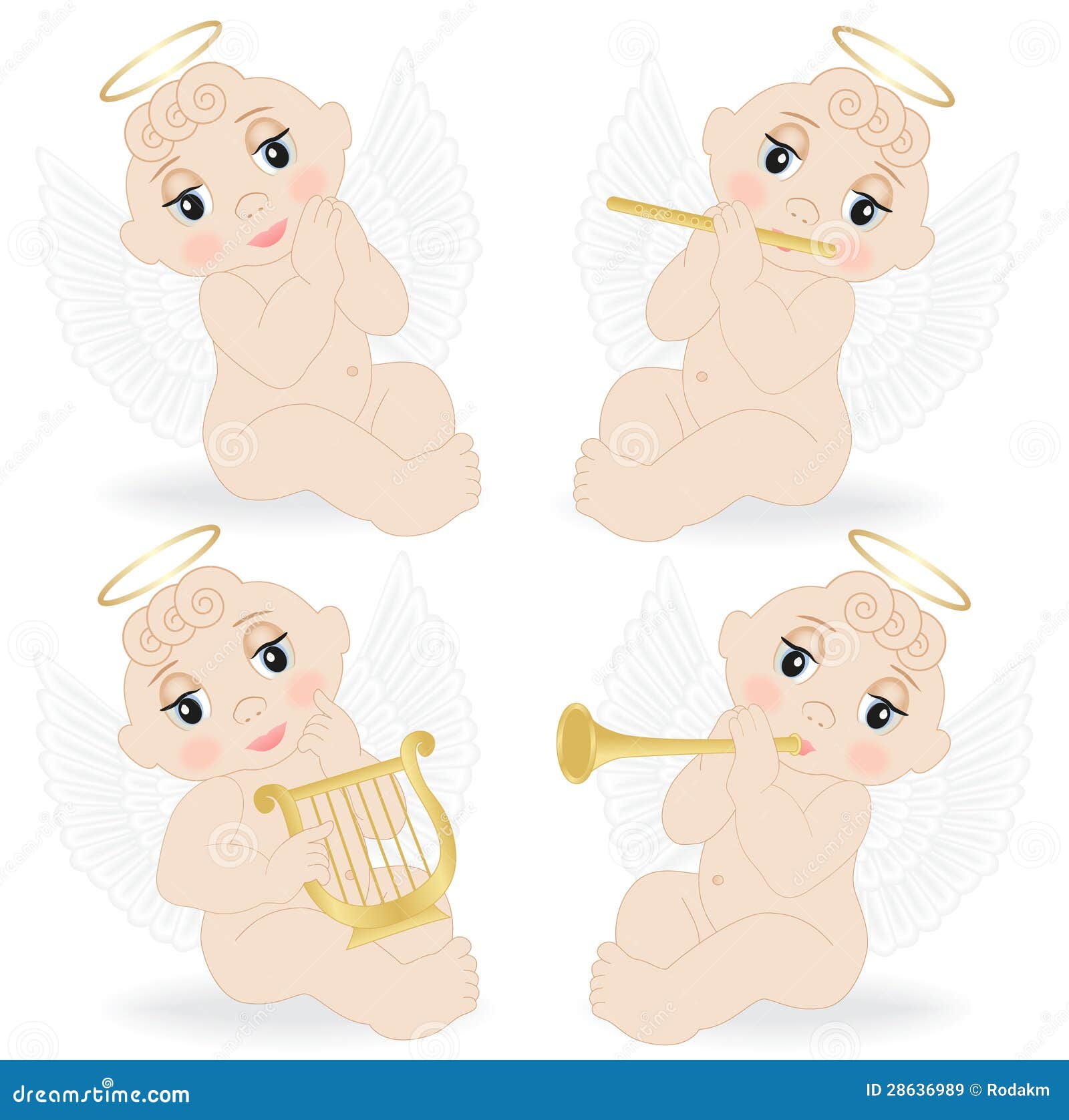 Set of small angels stock vector. Illustration of cherub - 28636989
