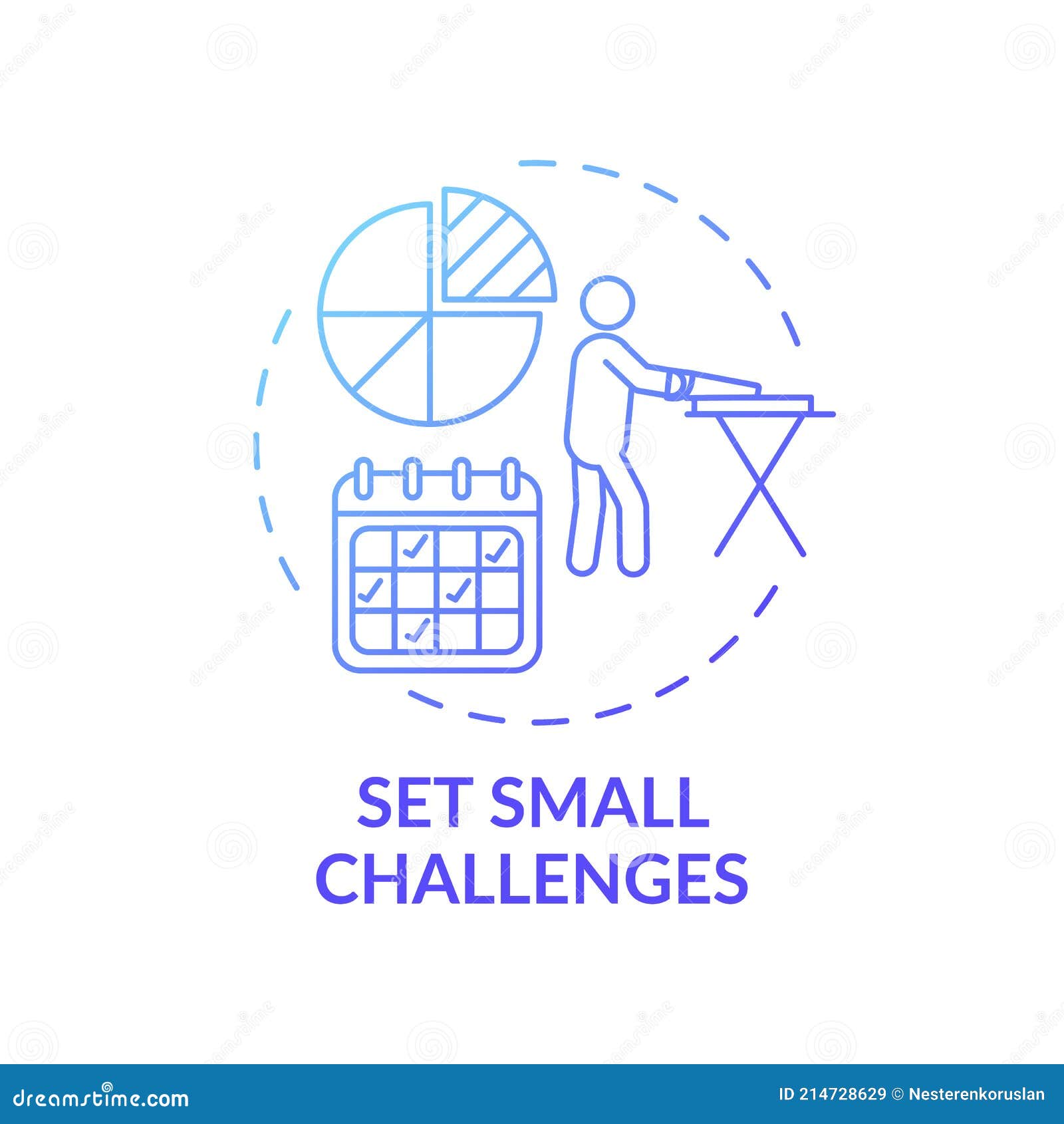 Set Small Challenges Blue Gradient Concept Icon Stock Vector ...