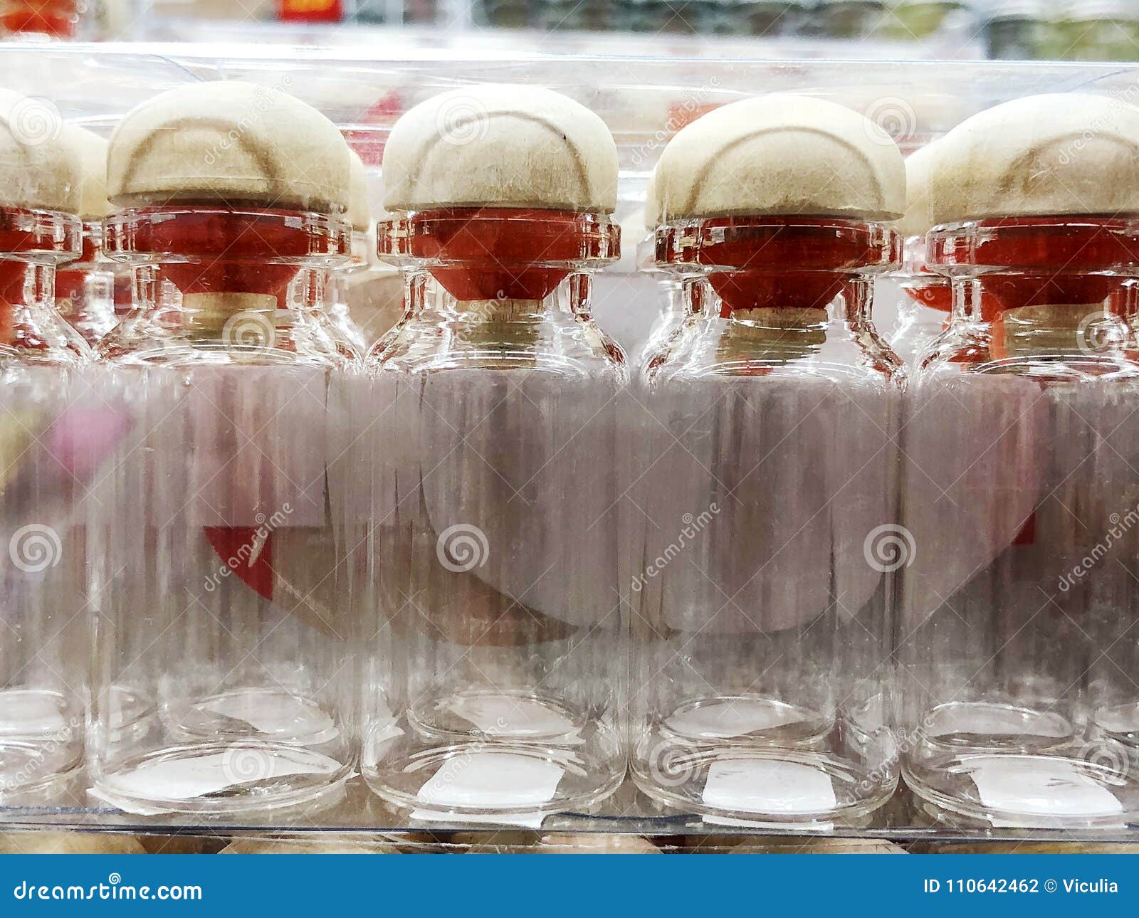 A Set of Small Glass Jars for Something. Empty Small Jars. Stock Photo ...