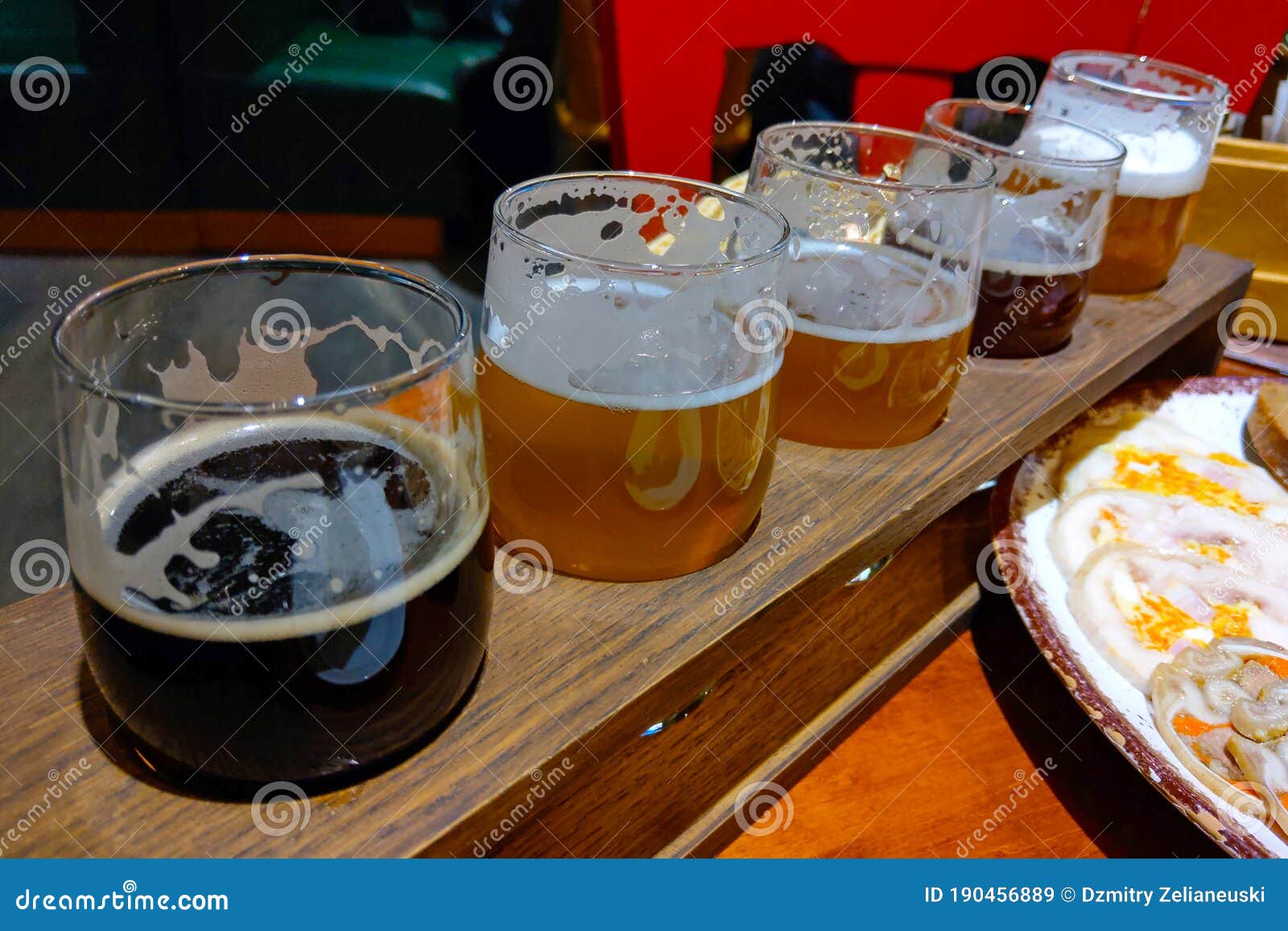 Set of Small Glasses with Different Beer Stock Image - Image of craft ...