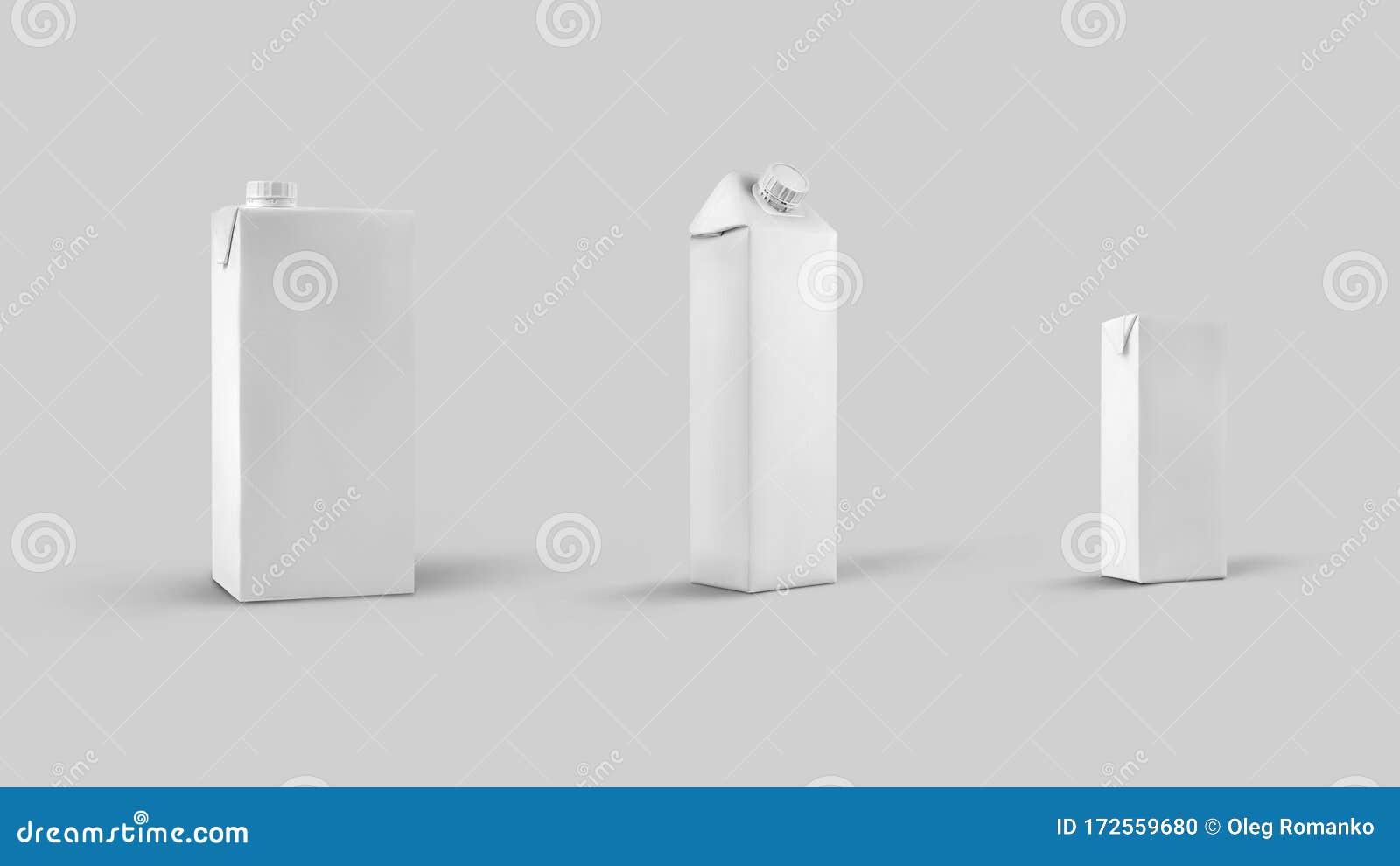 A Set of Small, Medium and Long Cardboard Pack for a Drink, for Design ...