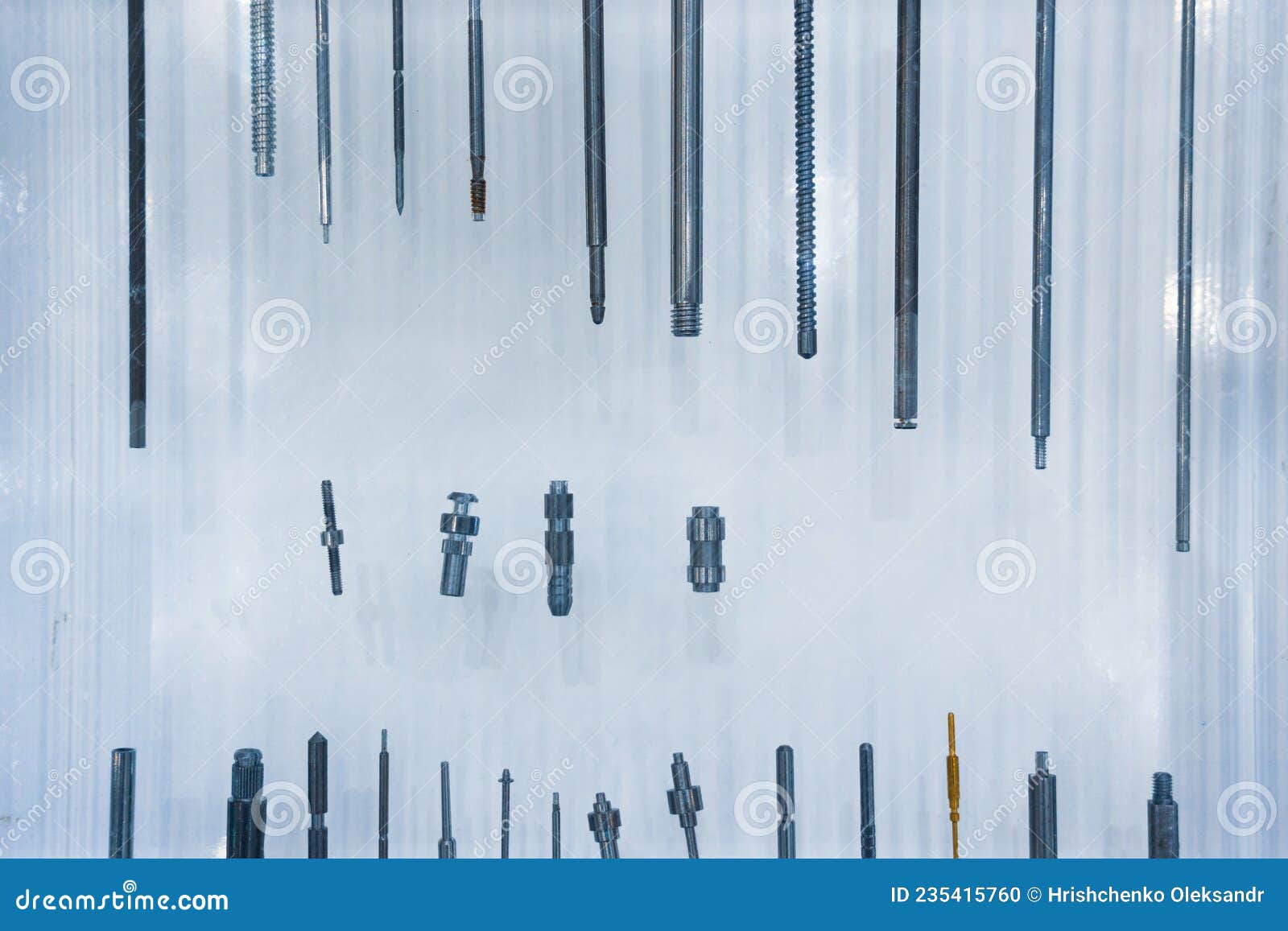 A Set of Small Metal Fasteners Stock Photo - Image of chrome, head ...