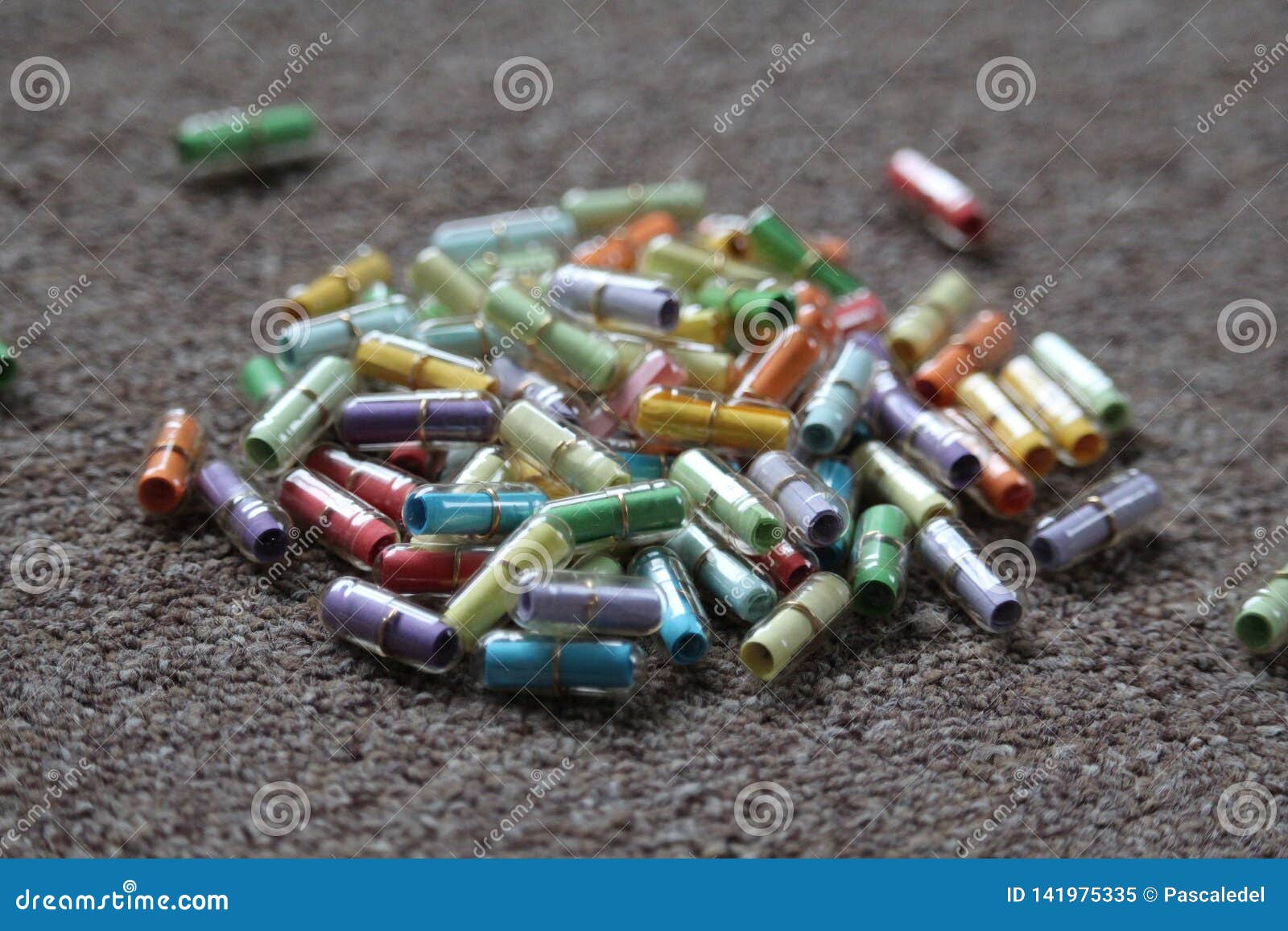 Small Notes in Capsules stock image. Image of colorful - 141975335