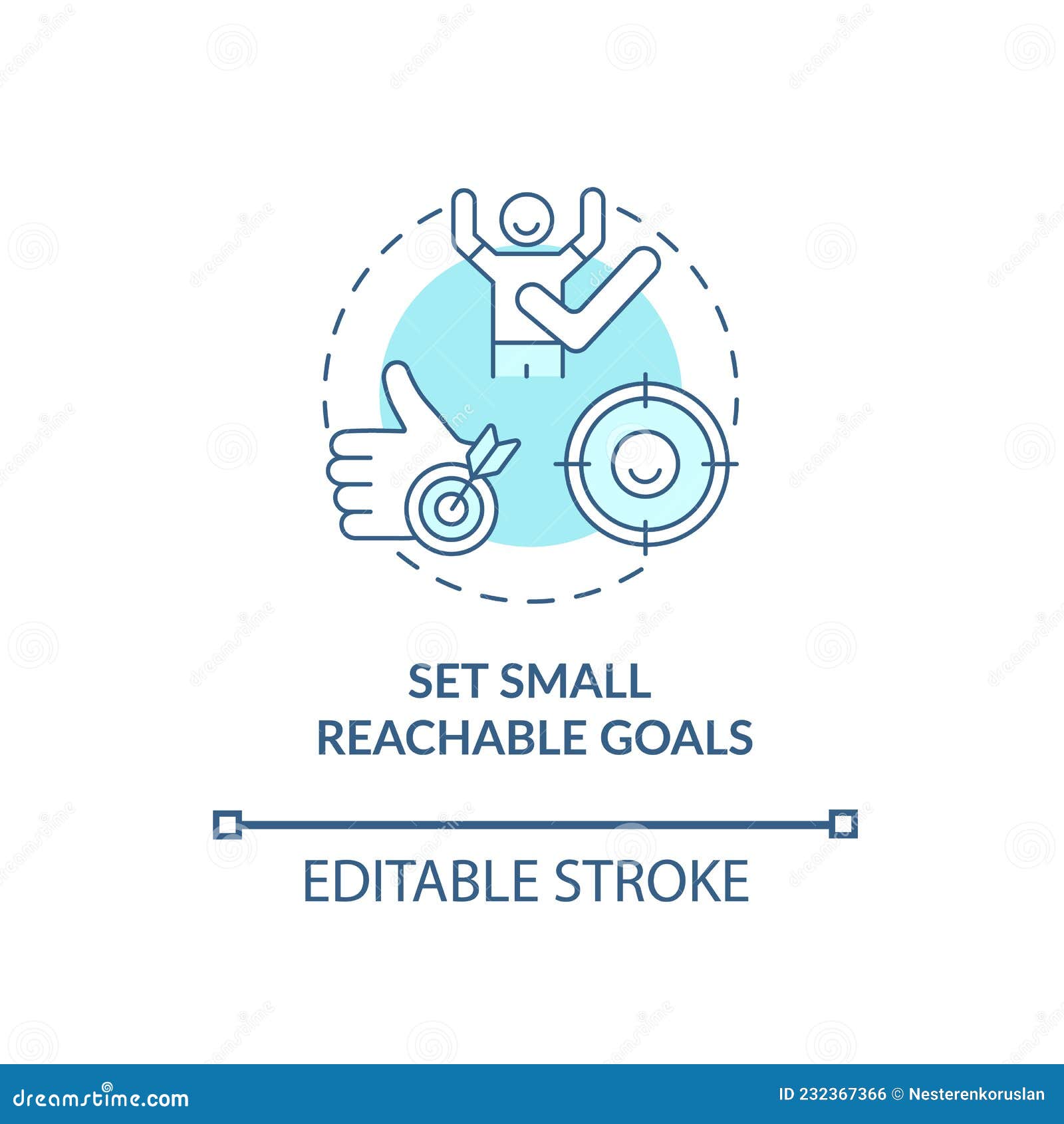 Set Small, Reachable Goals Concept Icon Stock Vector - Illustration of ...