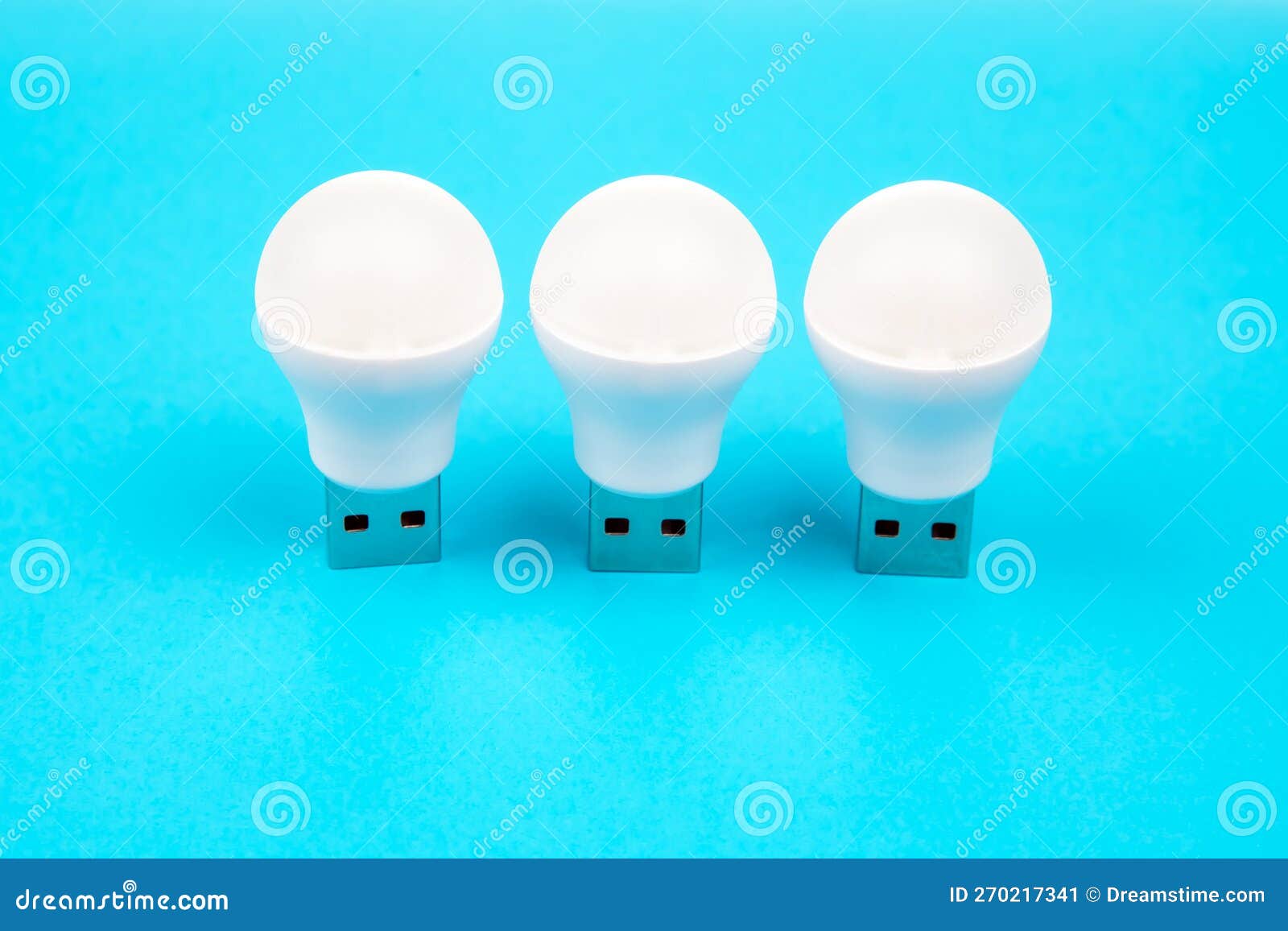Set of Small Usb Led Lamps. Electricity in Modern Devices Stock Image ...
