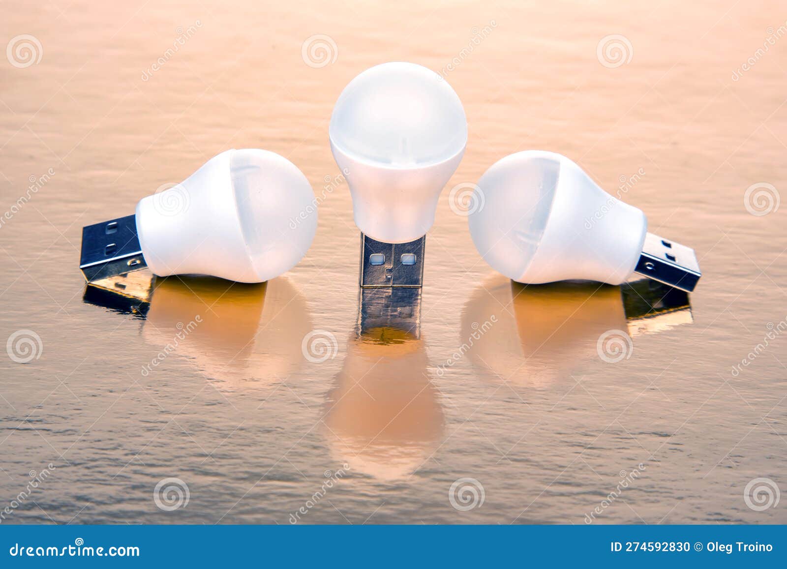 Set of Small Usb Led Lamps. Electricity in Modern Devices Stock Photo ...