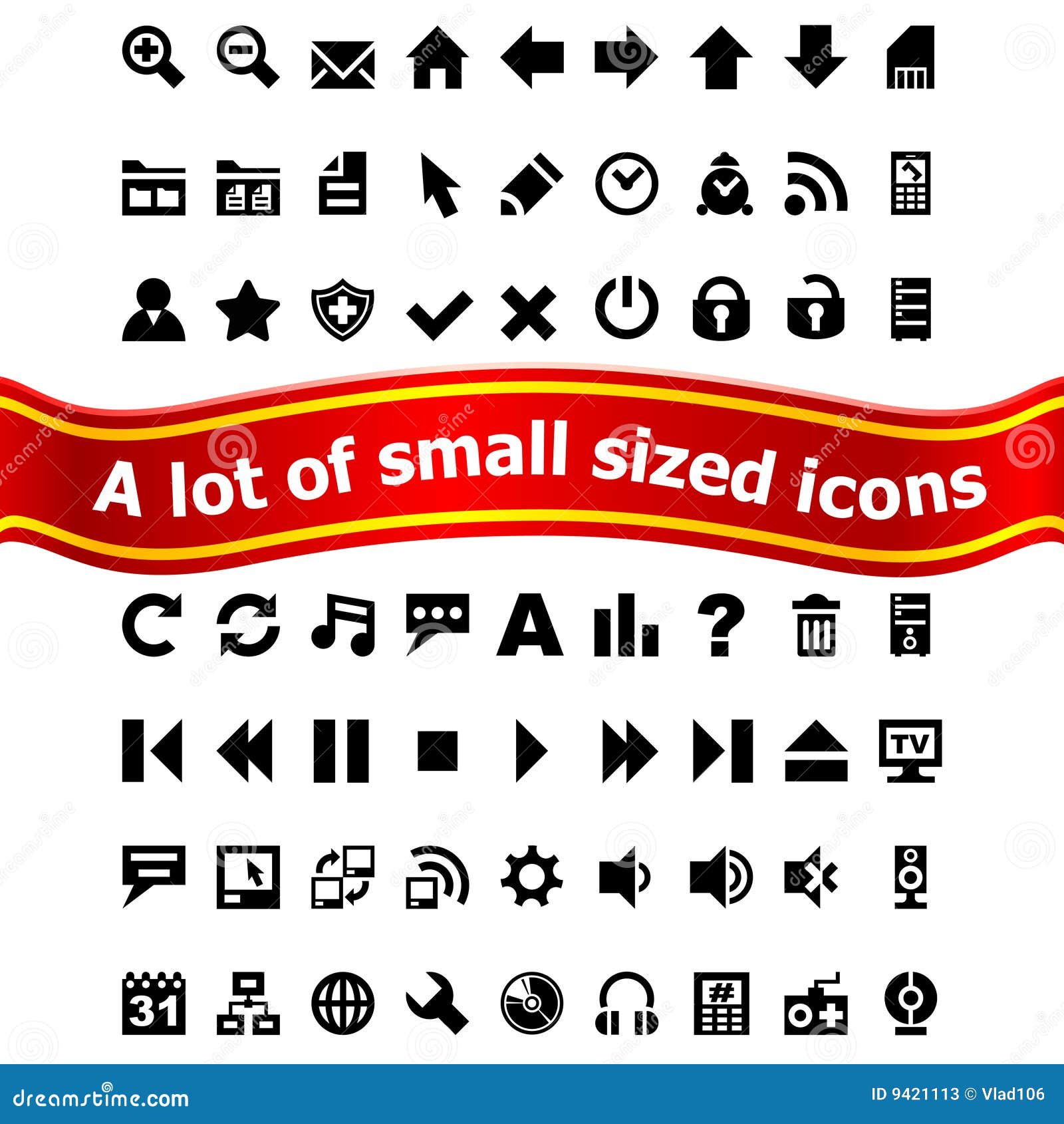 Set of small web icons stock vector. Illustration of button - 9421113