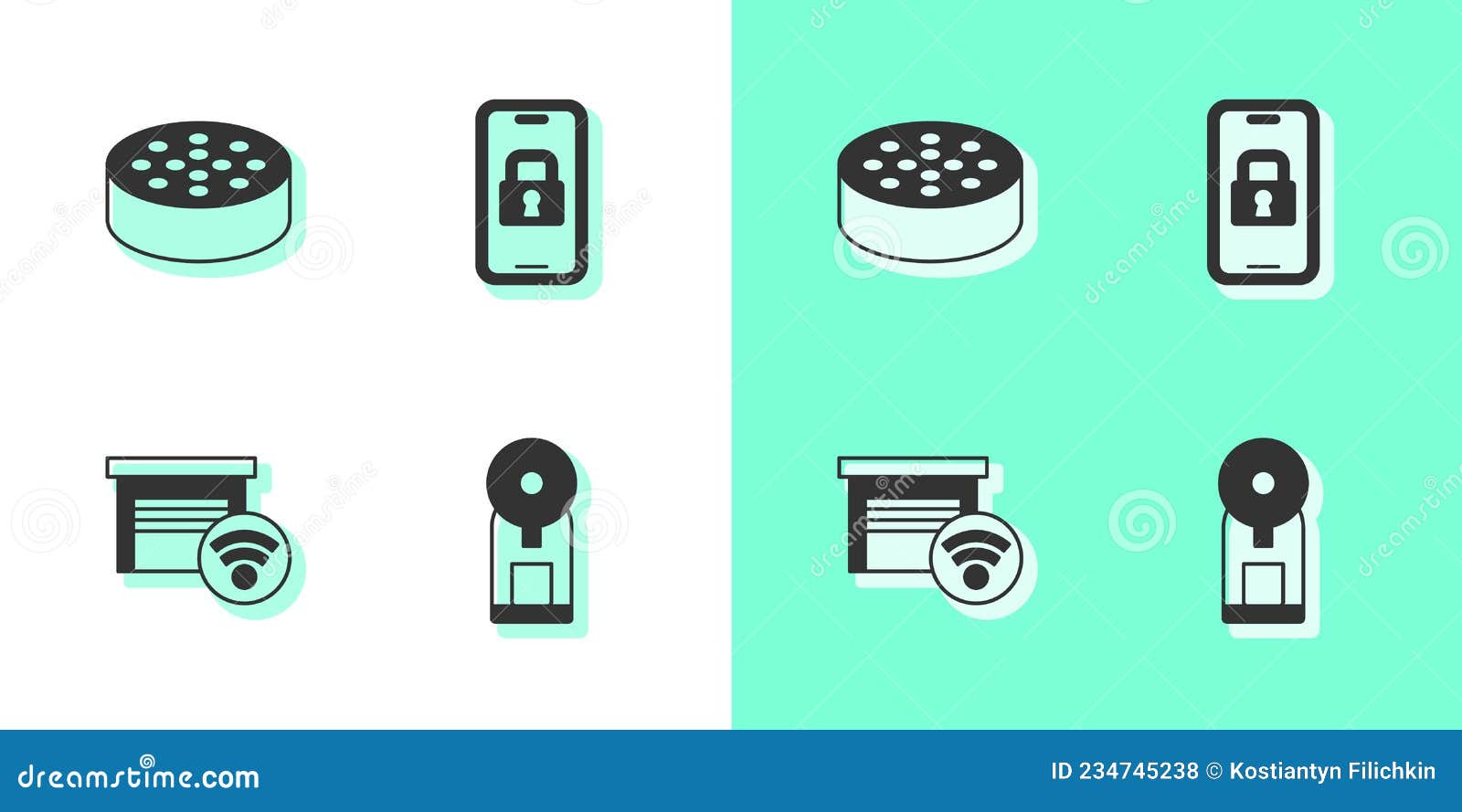 Set Smart Coffee Machine, Water Sensor, Garage and Digital Door Lock ...