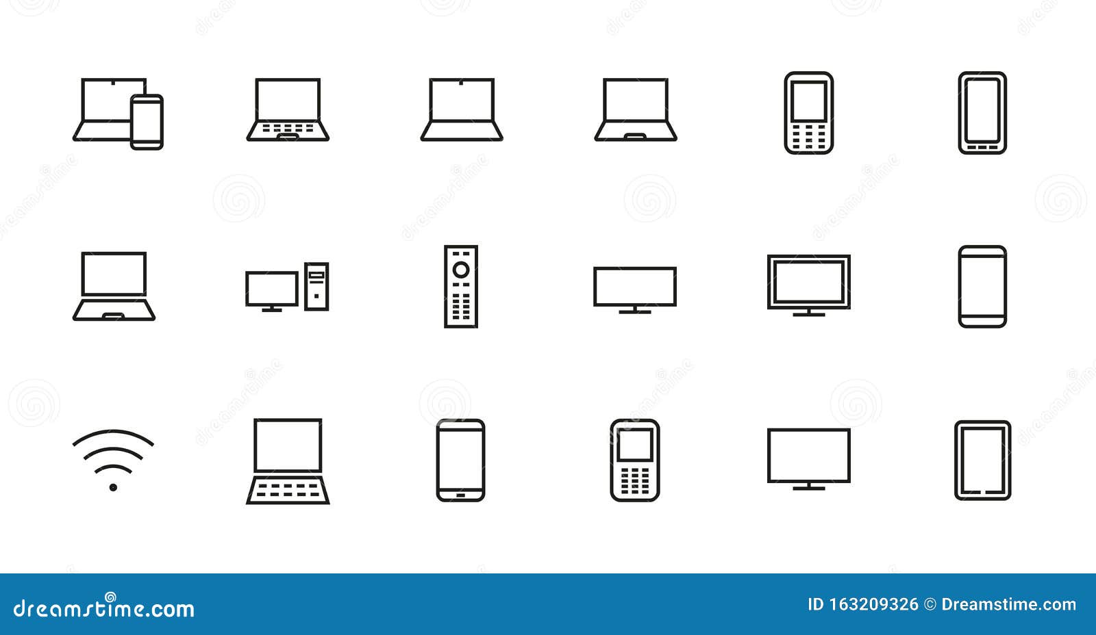 Set of Smart Devices and Gadgets, Computer Hardware and Electronics ...