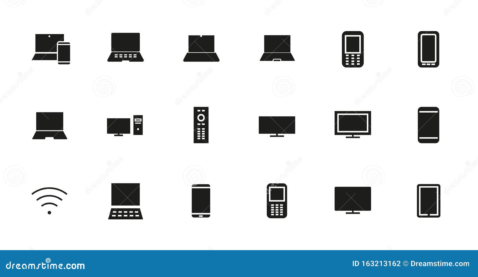 Set of Smart Devices and Gadgets, Computer Hardware and Electronics ...