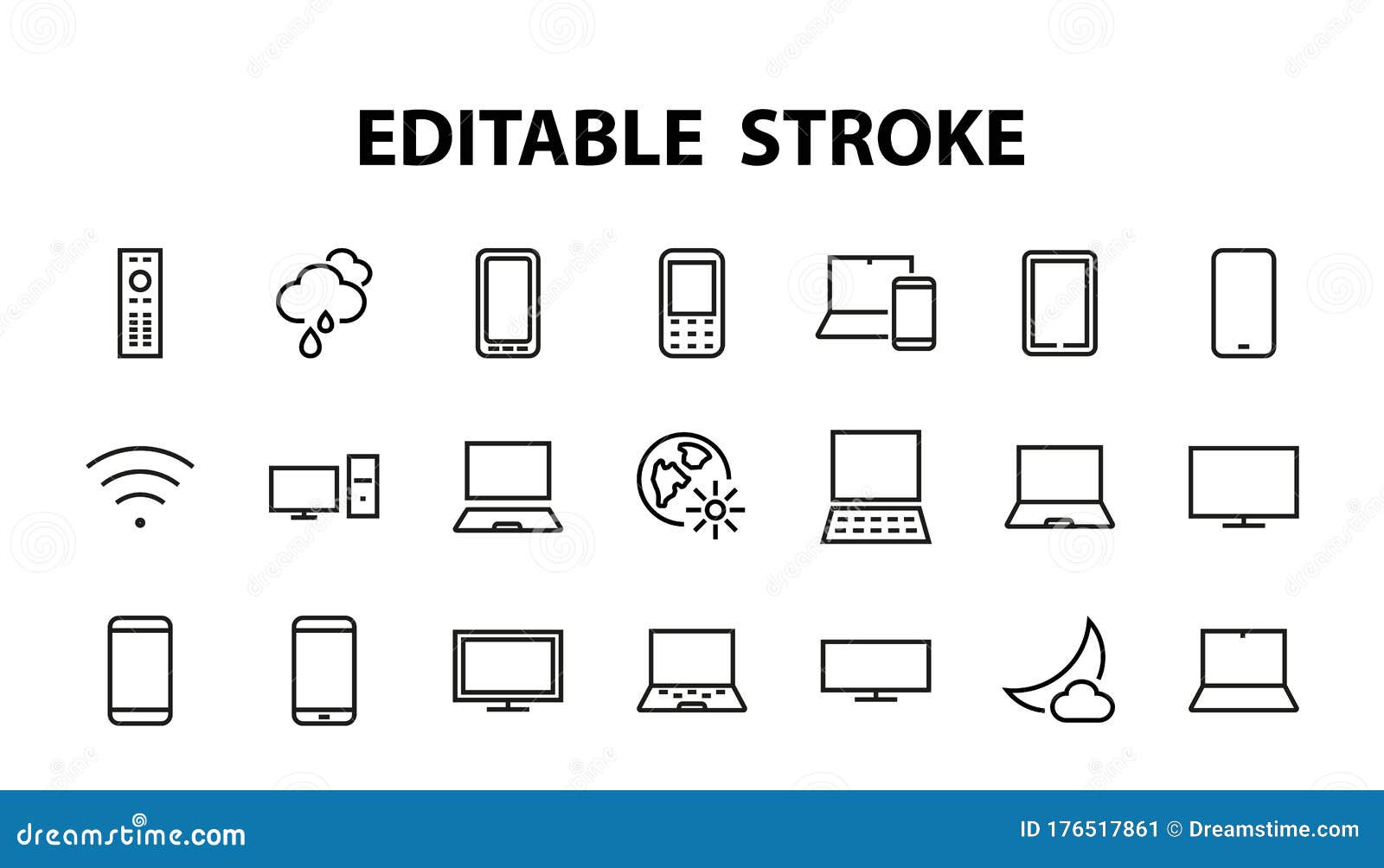 Set of Smart Devices and Gadgets, Computer Hardware and Electronics ...