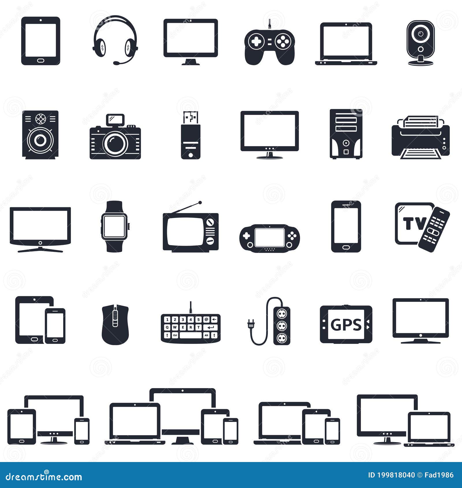Smart Devices Line Icons Collection. IoT, Alexa, Siri, Smartwatch ...