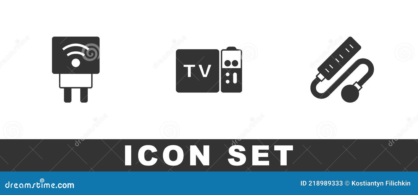 Set Smart Electric Plug, Multimedia and TV Box Receiver and Electric ...