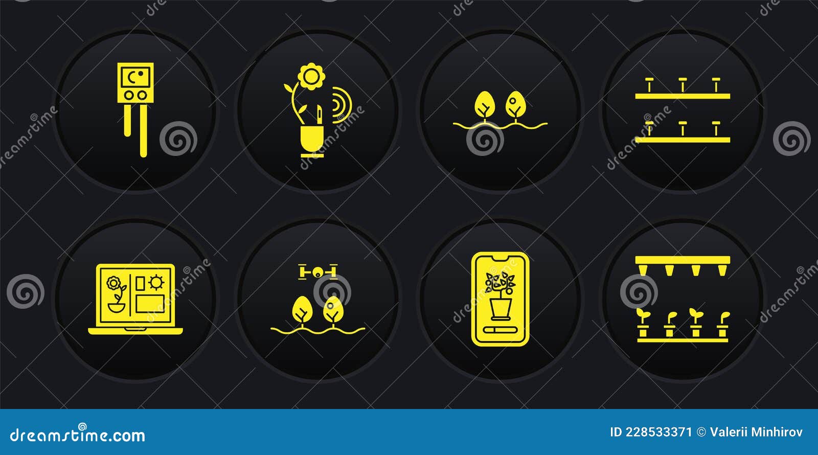 Set Smart Farming Technology, Automatic Irrigation Sprinklers, with ...