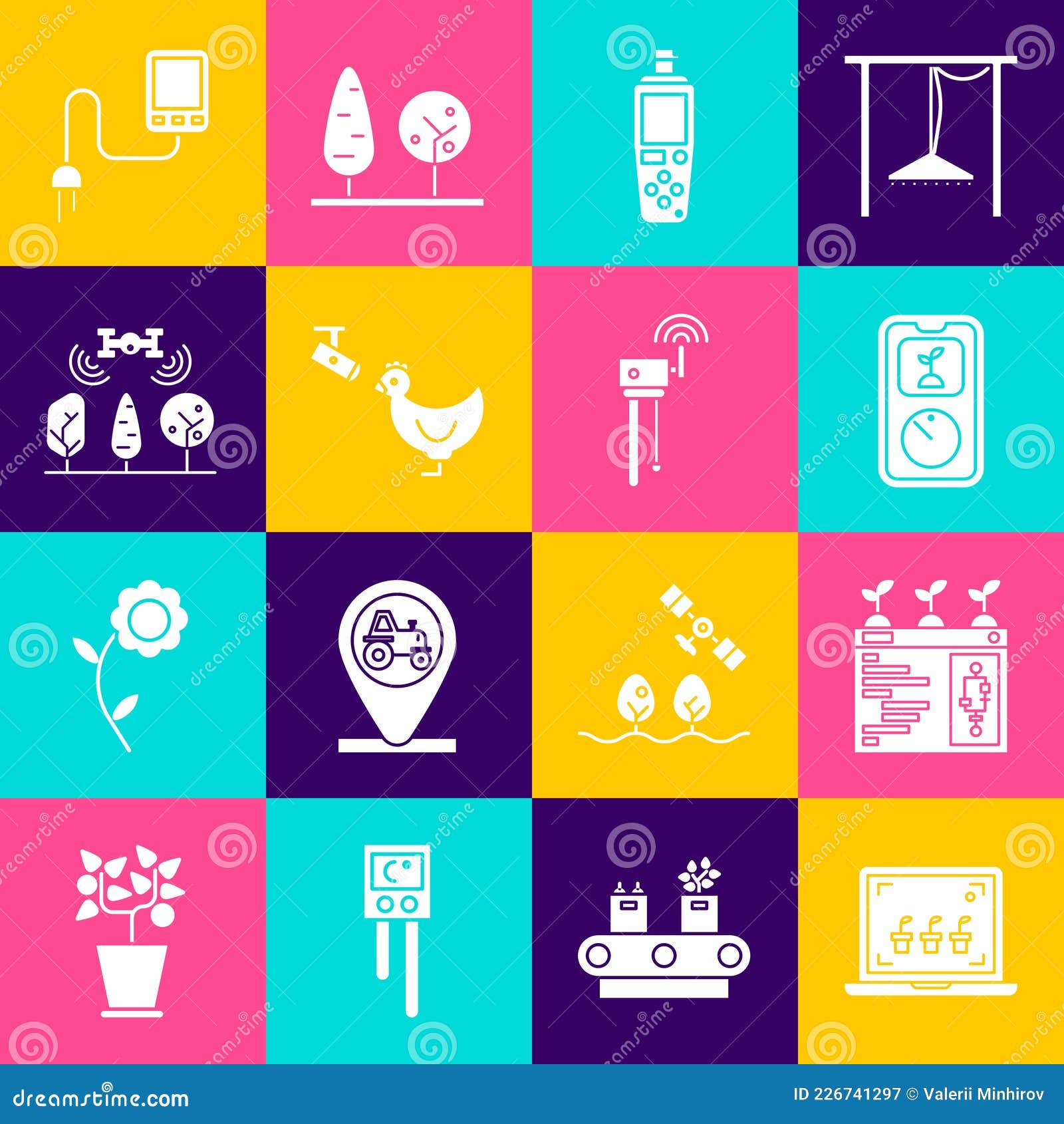 Set Smart Farming Technology, Portable Sensor, Chicken And Camera, With ...