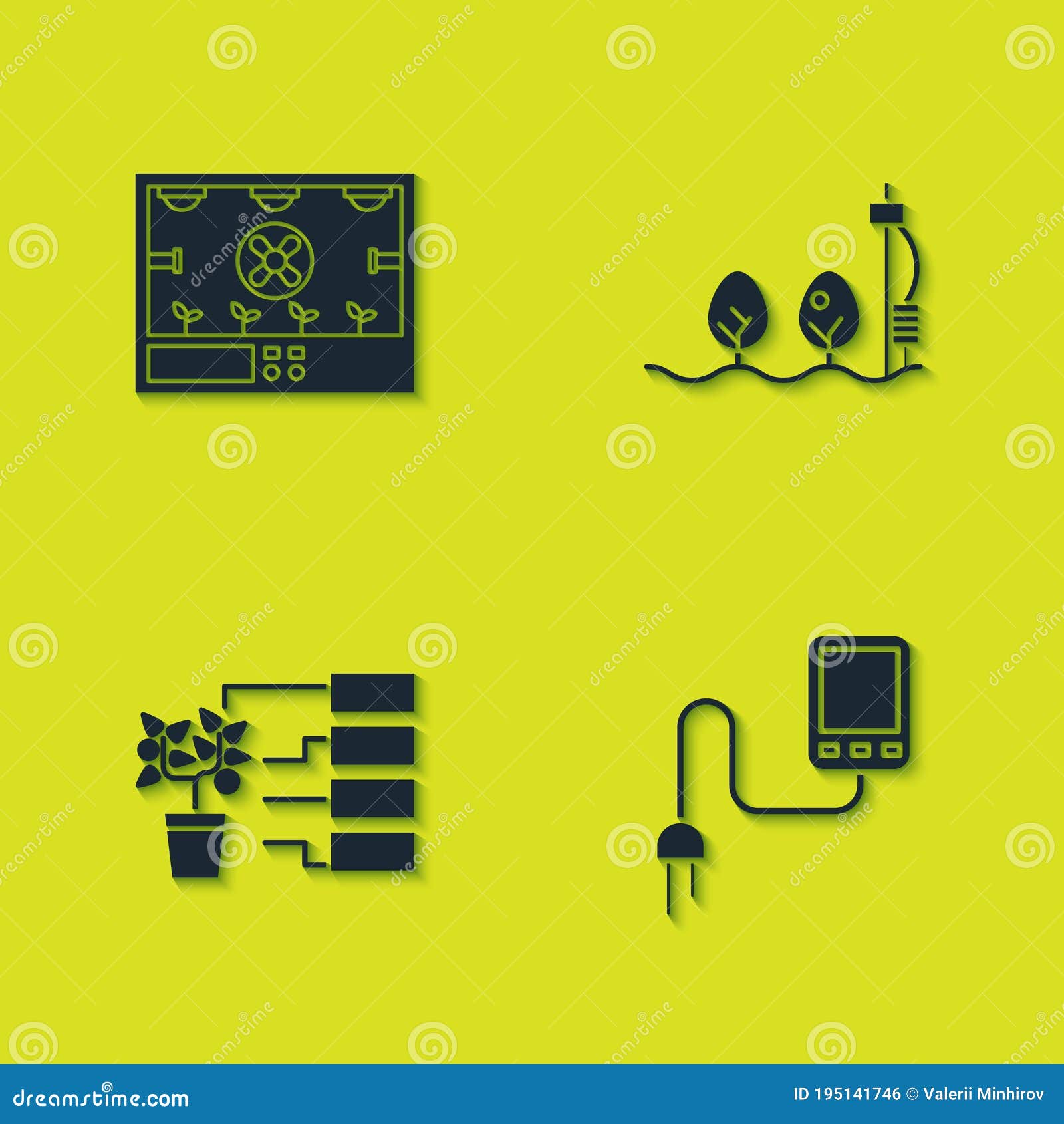 Set Smart Farming Technology, Sensor, Flower Analysis and Standalone ...