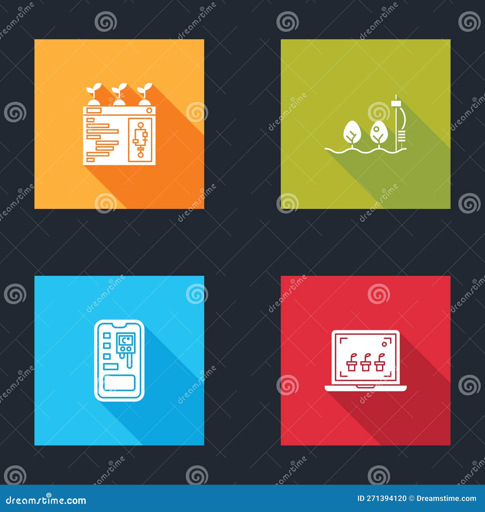 Set Smart Farming Technology, Standalone Sensor and Plant, Control ...