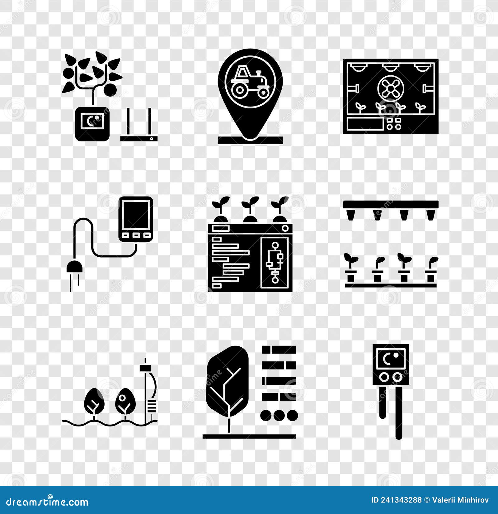 Set Smart Farming Technology, Tractor And Location, Standalone Sensor ...