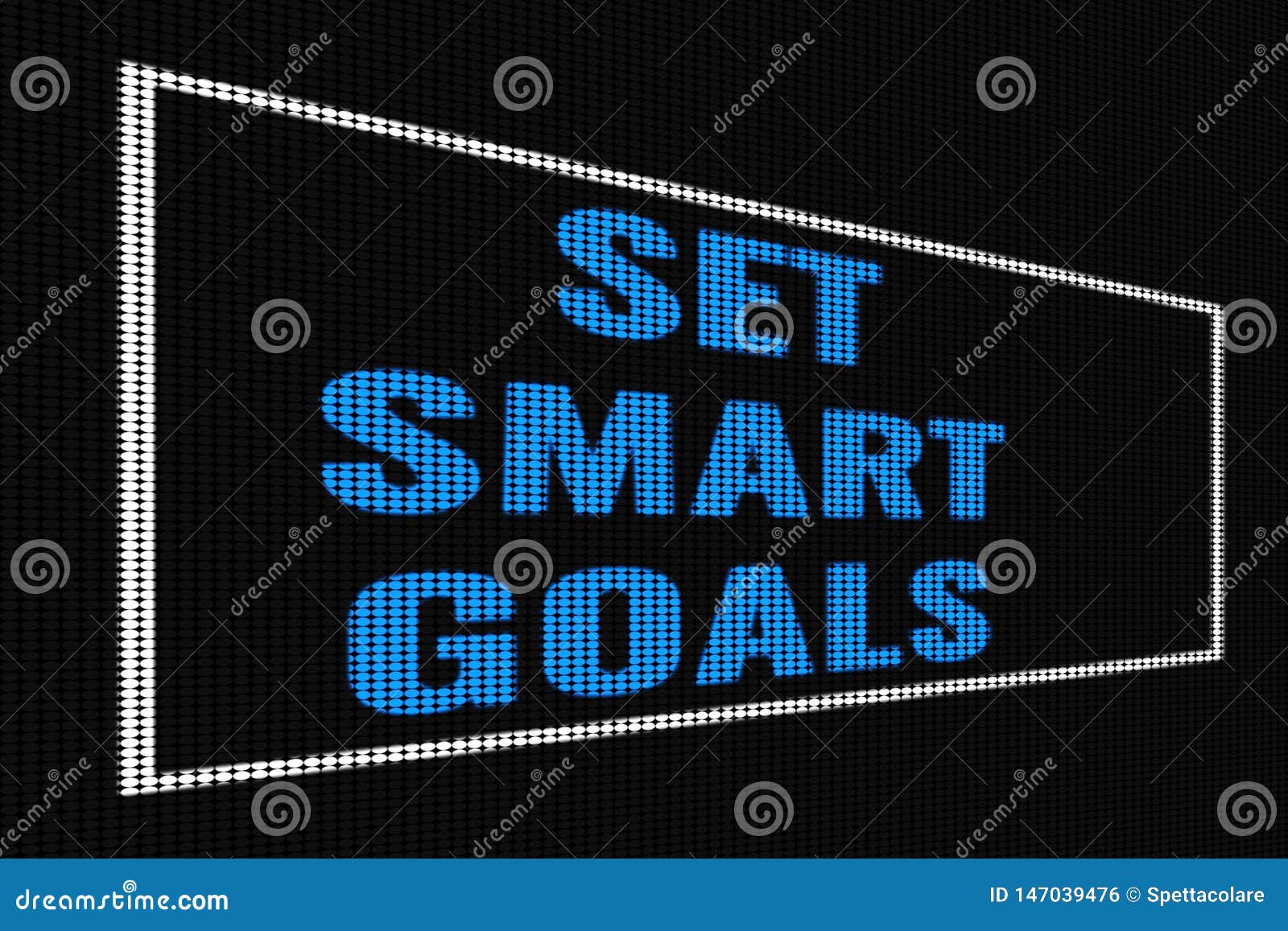 Set Smart Goals Blue Text on Dark Screen Stock Illustration ...