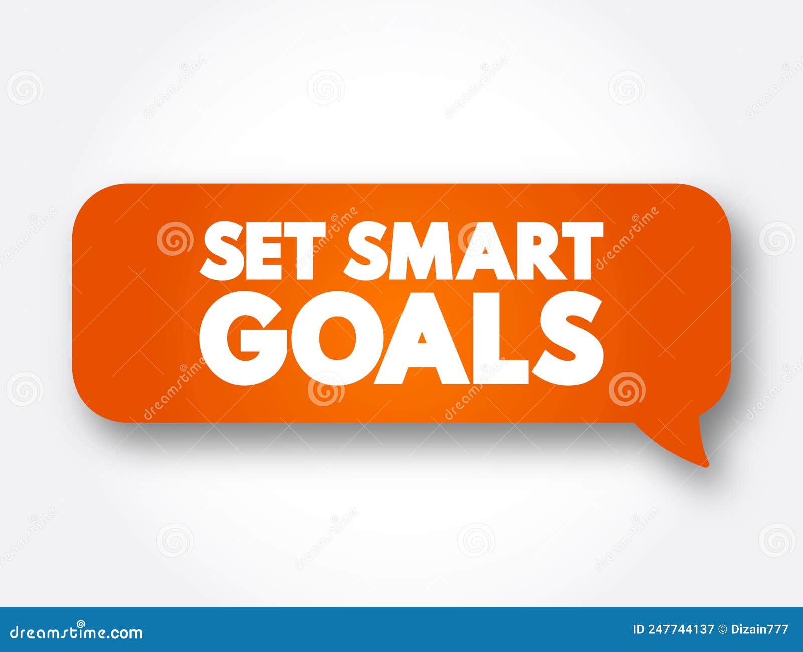 Set Smart Goals Text Message Bubble, Concept Background Stock ...