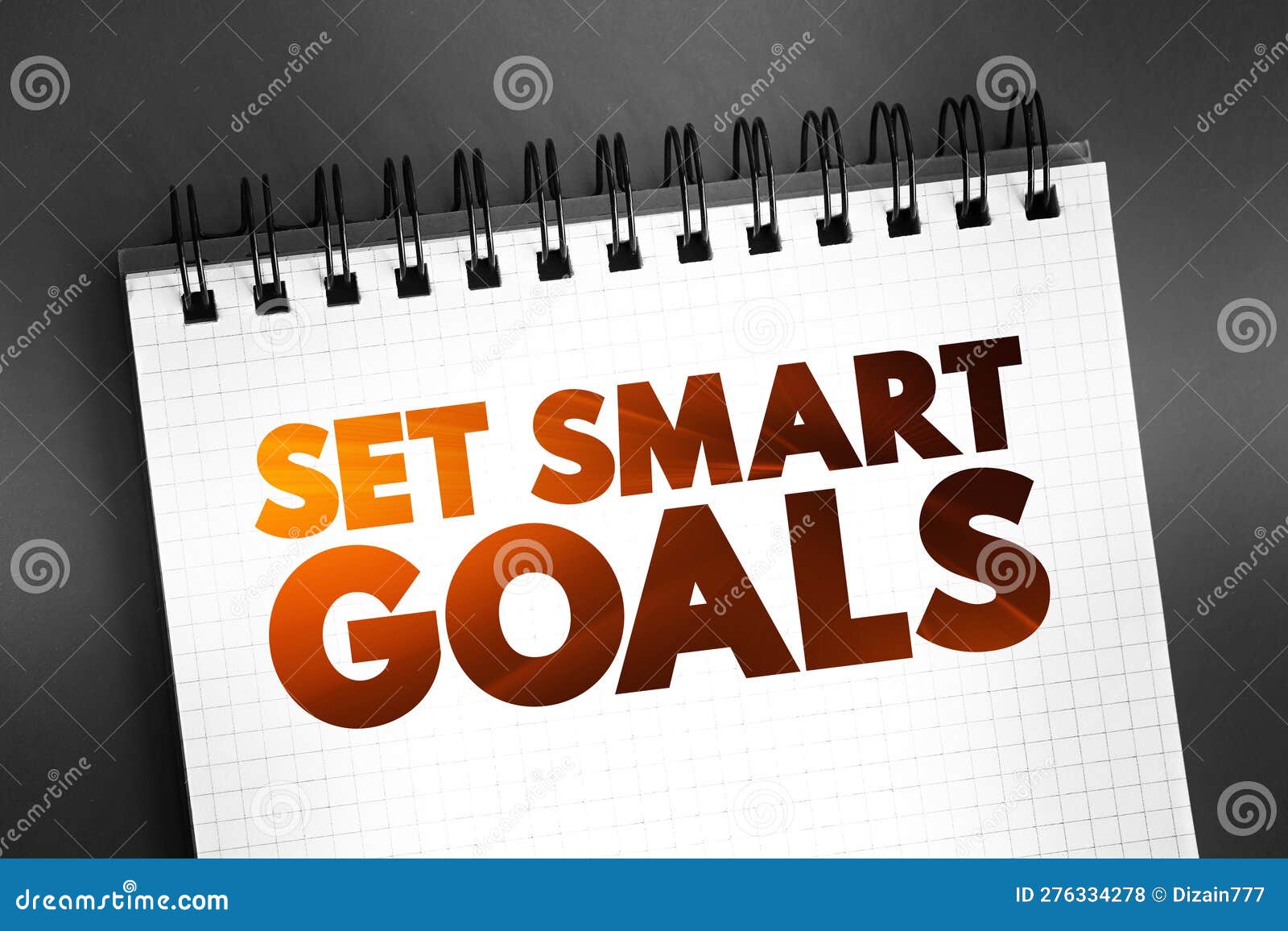 Set Smart Goals Text on Notepad, Concept Background Stock Photo - Image ...