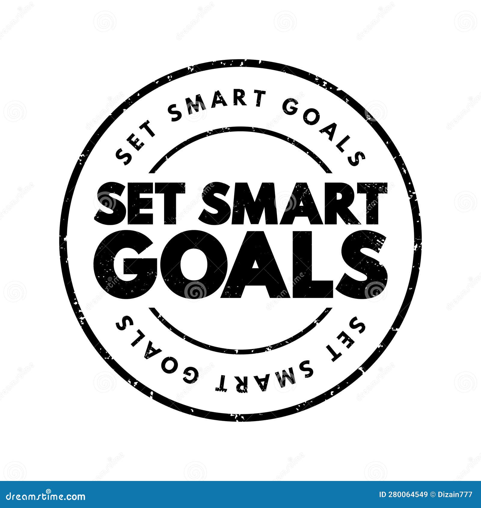 Set Smart Goals Text Stamp, Concept Background Stock Illustration ...