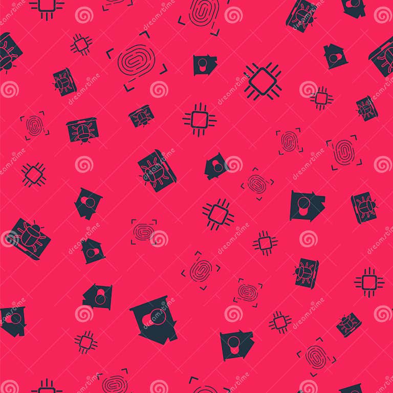 Set Smart Home, Fingerprint, System Bug on Monitor and Processor with Microcircuits CPU on ...