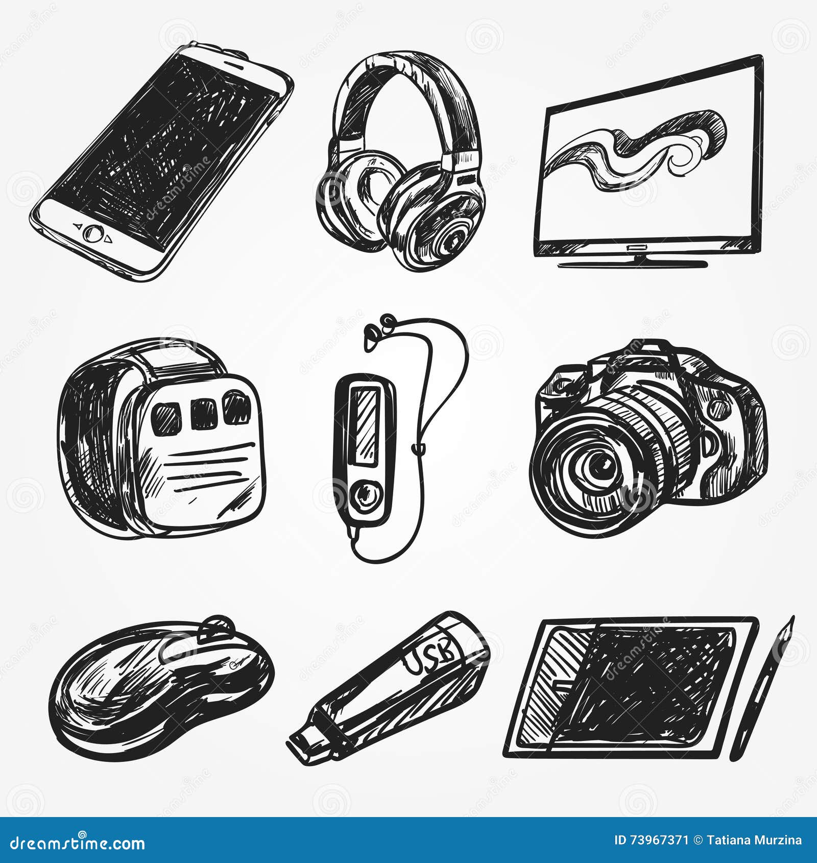 Set of Smart Media Devices and Personal Gadgets Stock Vector ...