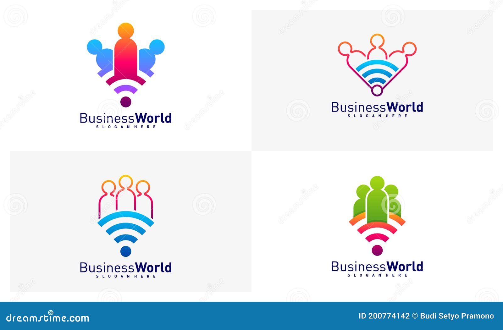 Set of Smart People Logo Design Vector, Colorful Smart Logo Design ...