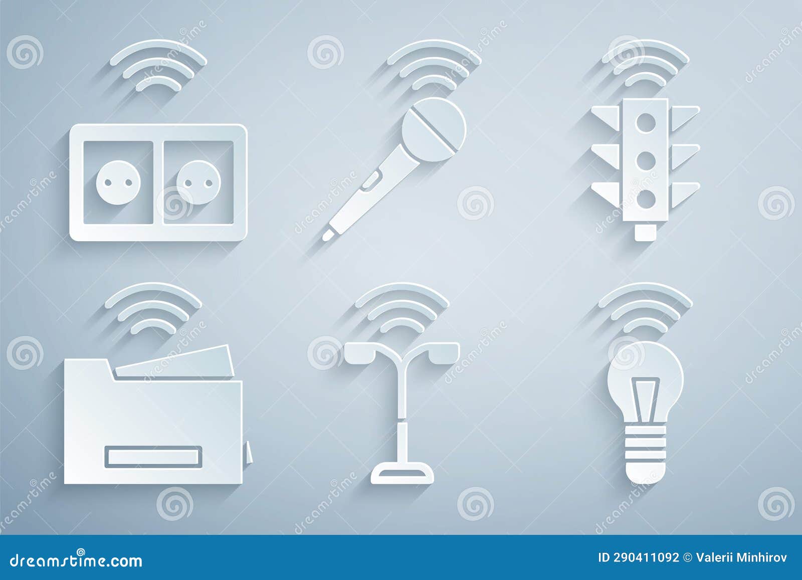 Set Smart Street Light, Traffic, Printer, Bulb, Wireless Microphone and ...