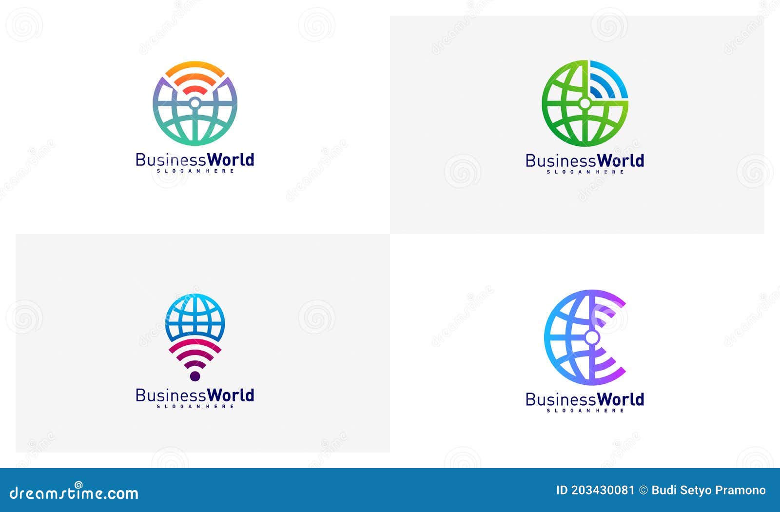 Set of Smart World Logo Vector Template, Creative World Logo Design ...