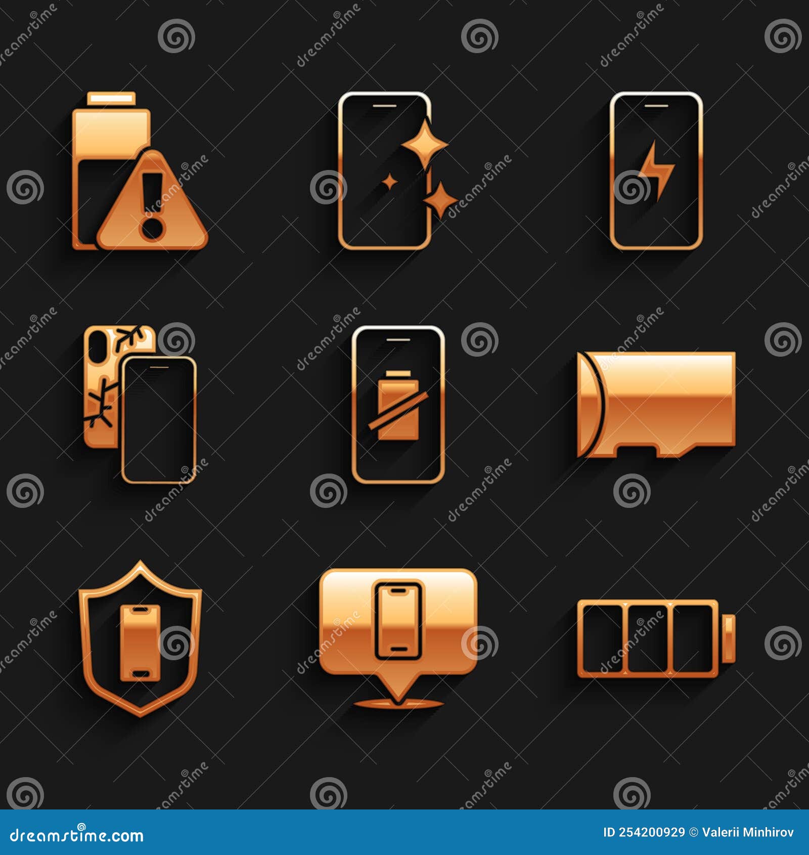 Set Smartphone Battery Charge, Phone Repair Service, Battery, Micro SD ...