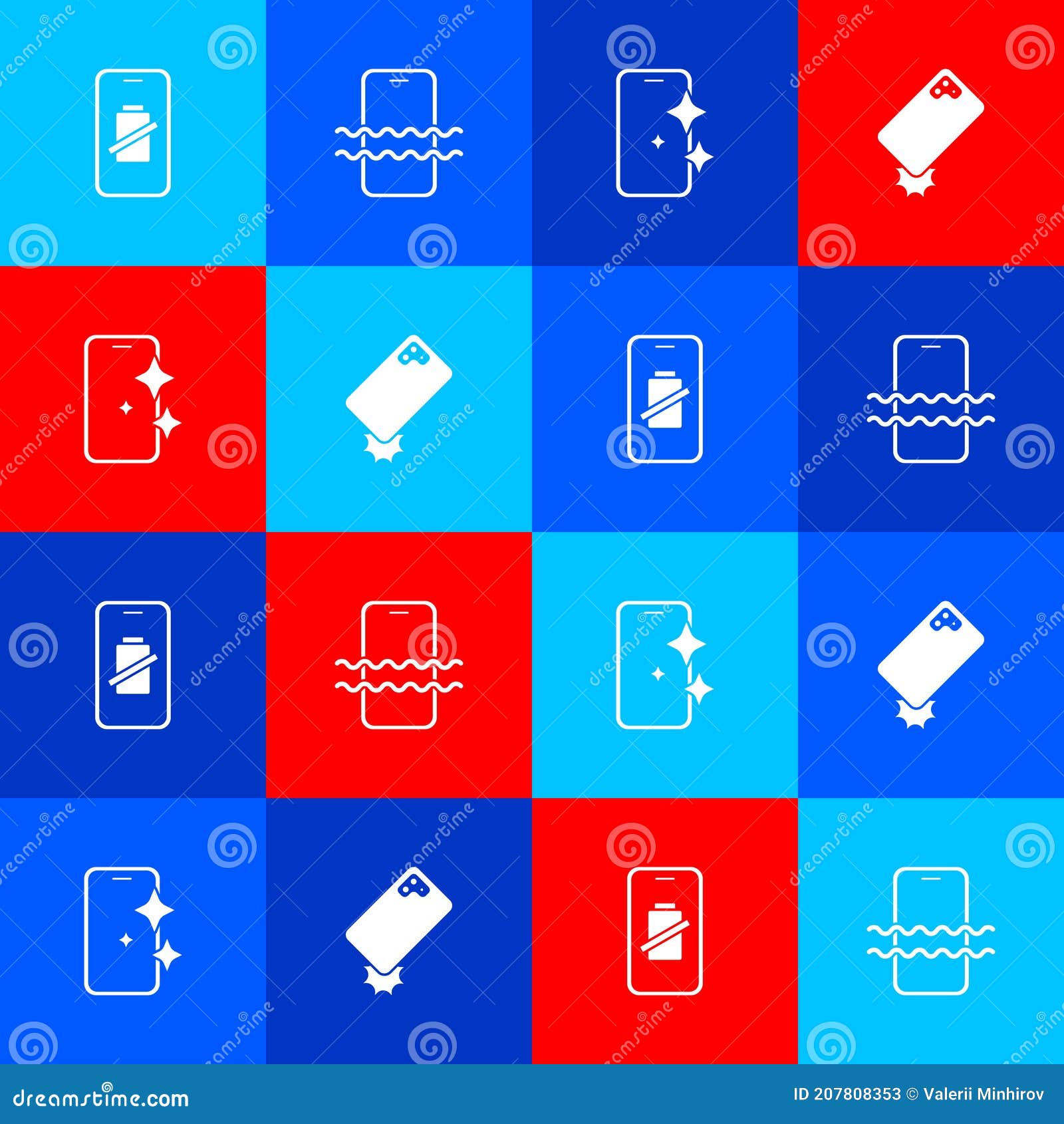 Set Smartphone Battery Charge, Waterproof, Glass Screen Protector and ...