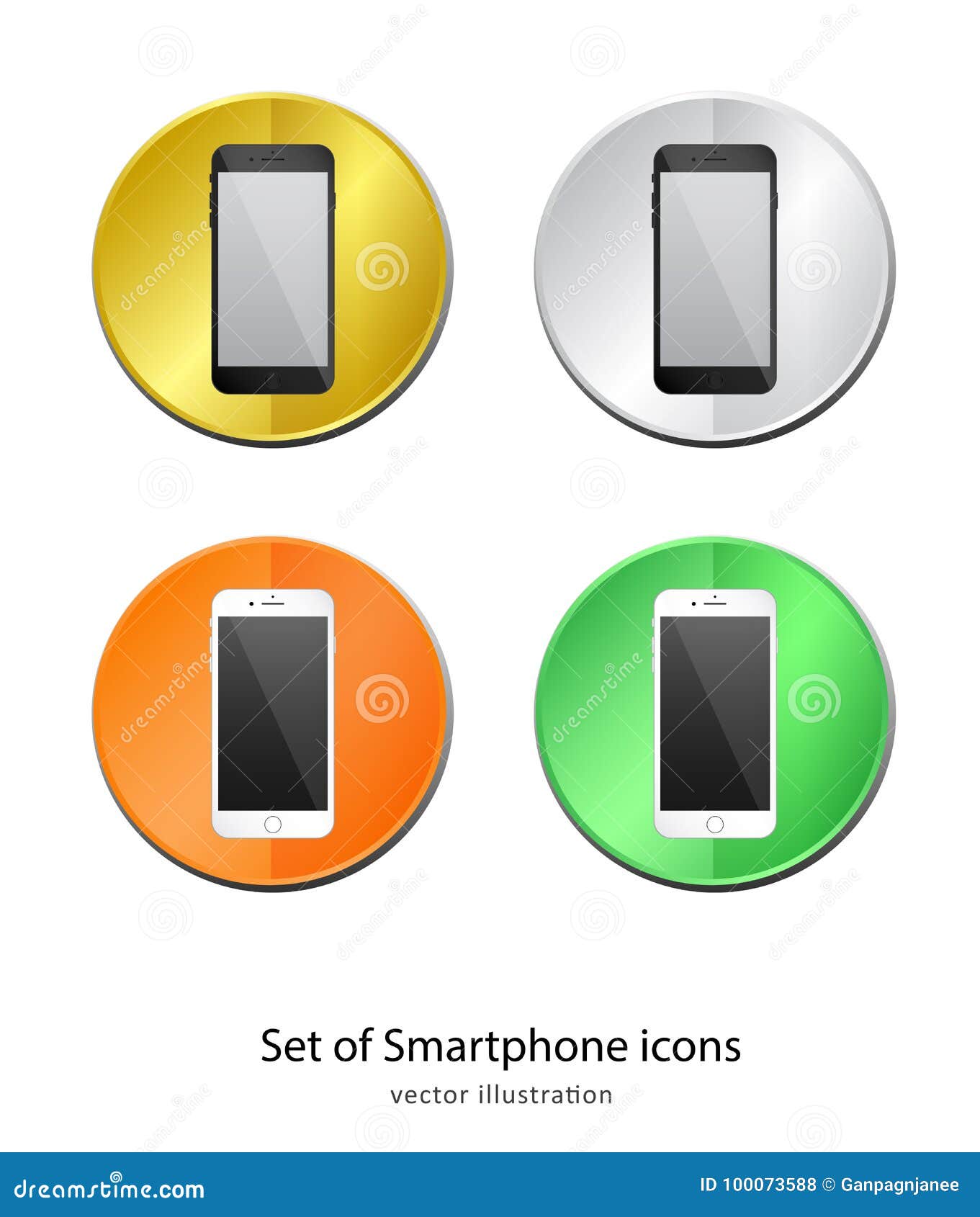 Set of Smartphone Buttons Design, Vector Illustration Stock Vector ...