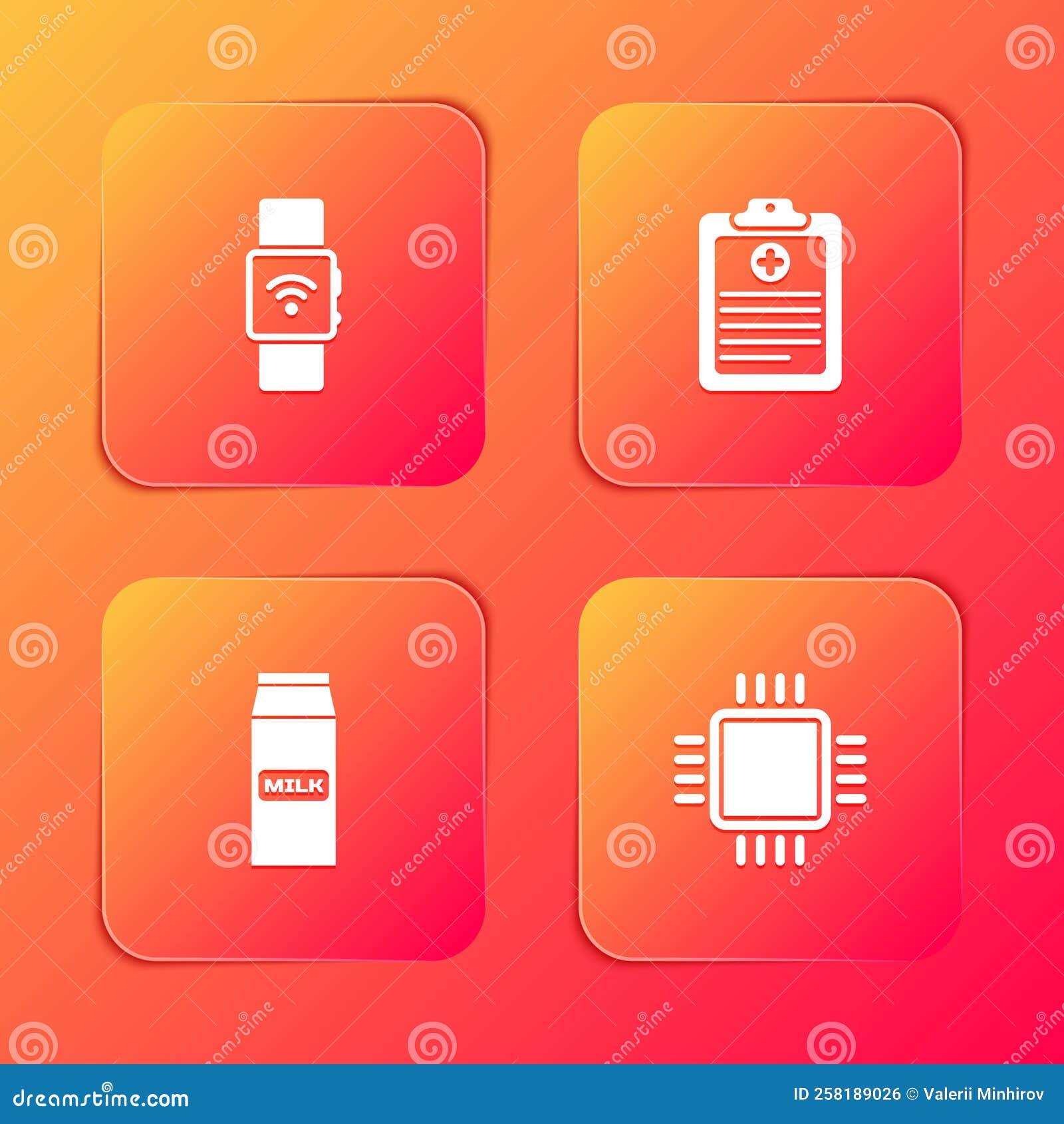 Set Smartwatch with Wireless, Clinical Record, Paper Package for Milk ...