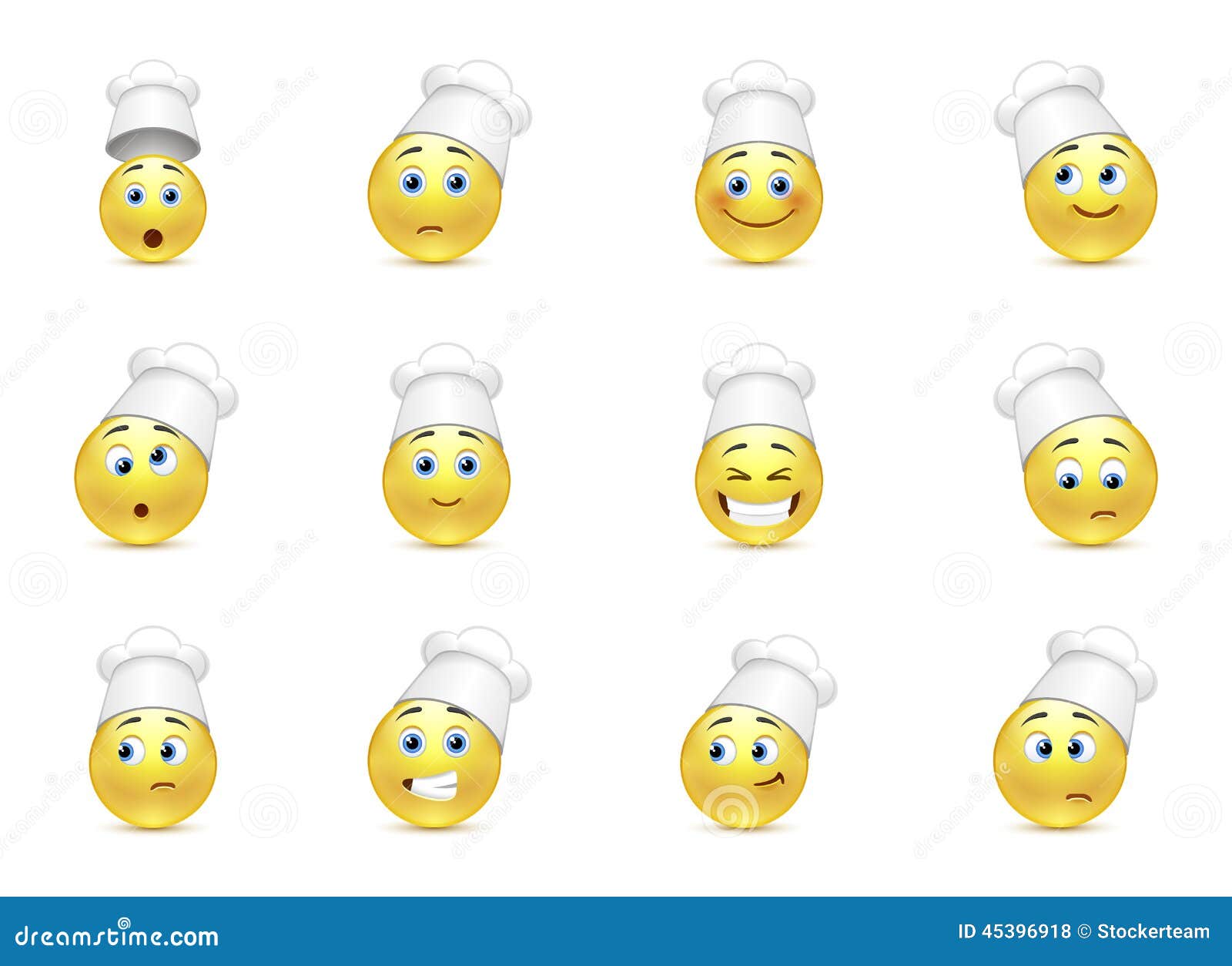 Set of smile cooks stock illustration. Illustration of funny - 45396918