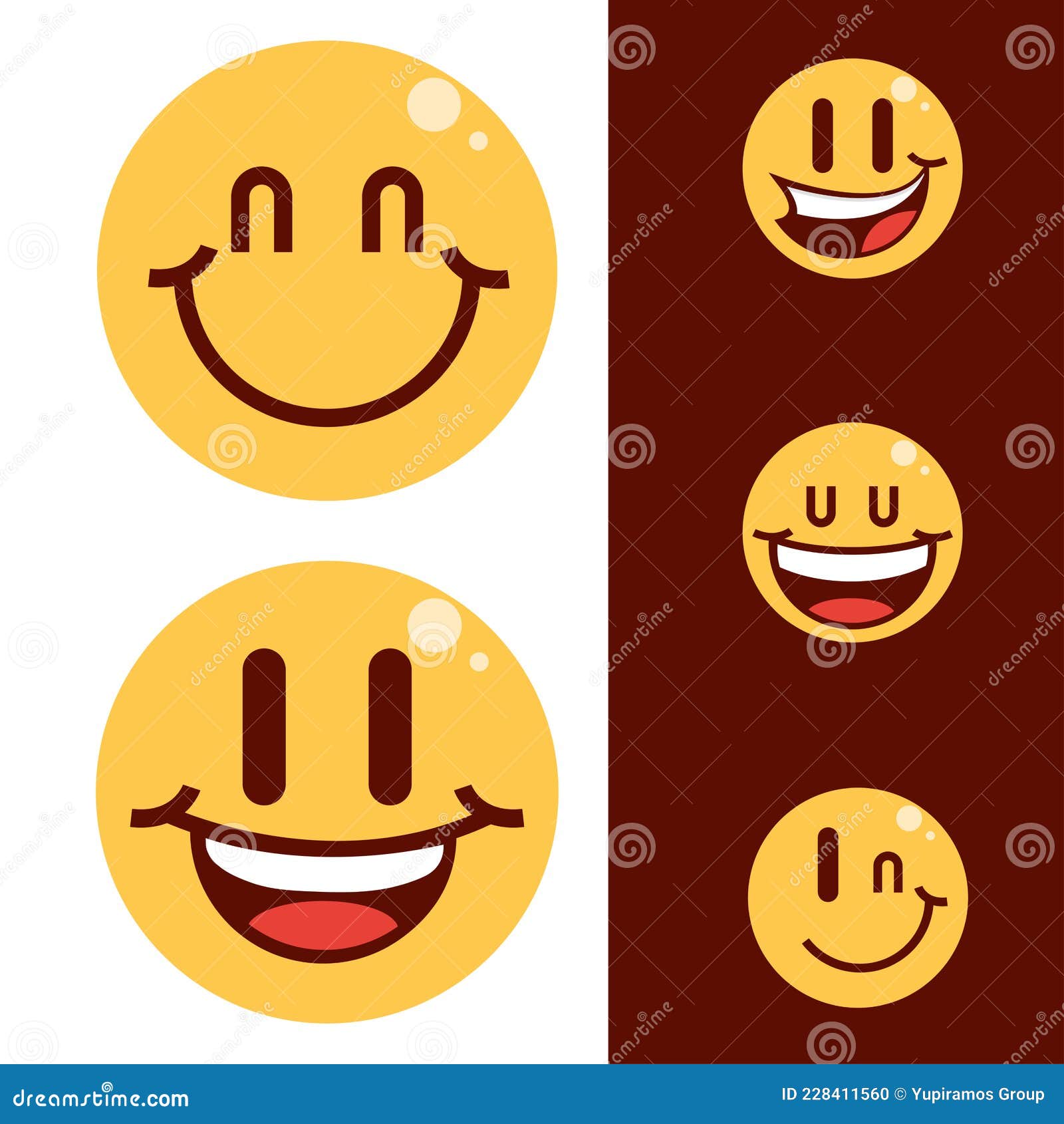 Set of smile emoticons stock vector. Illustration of emoticon - 228411560
