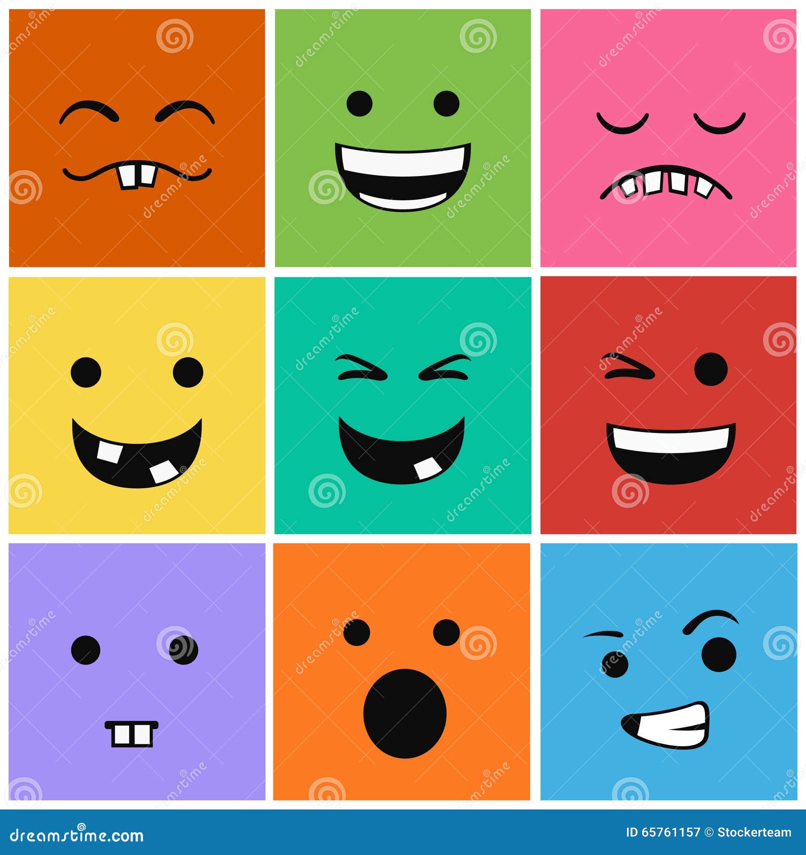 Set Smiles and Characters Icons Stock Vector - Illustration of ...