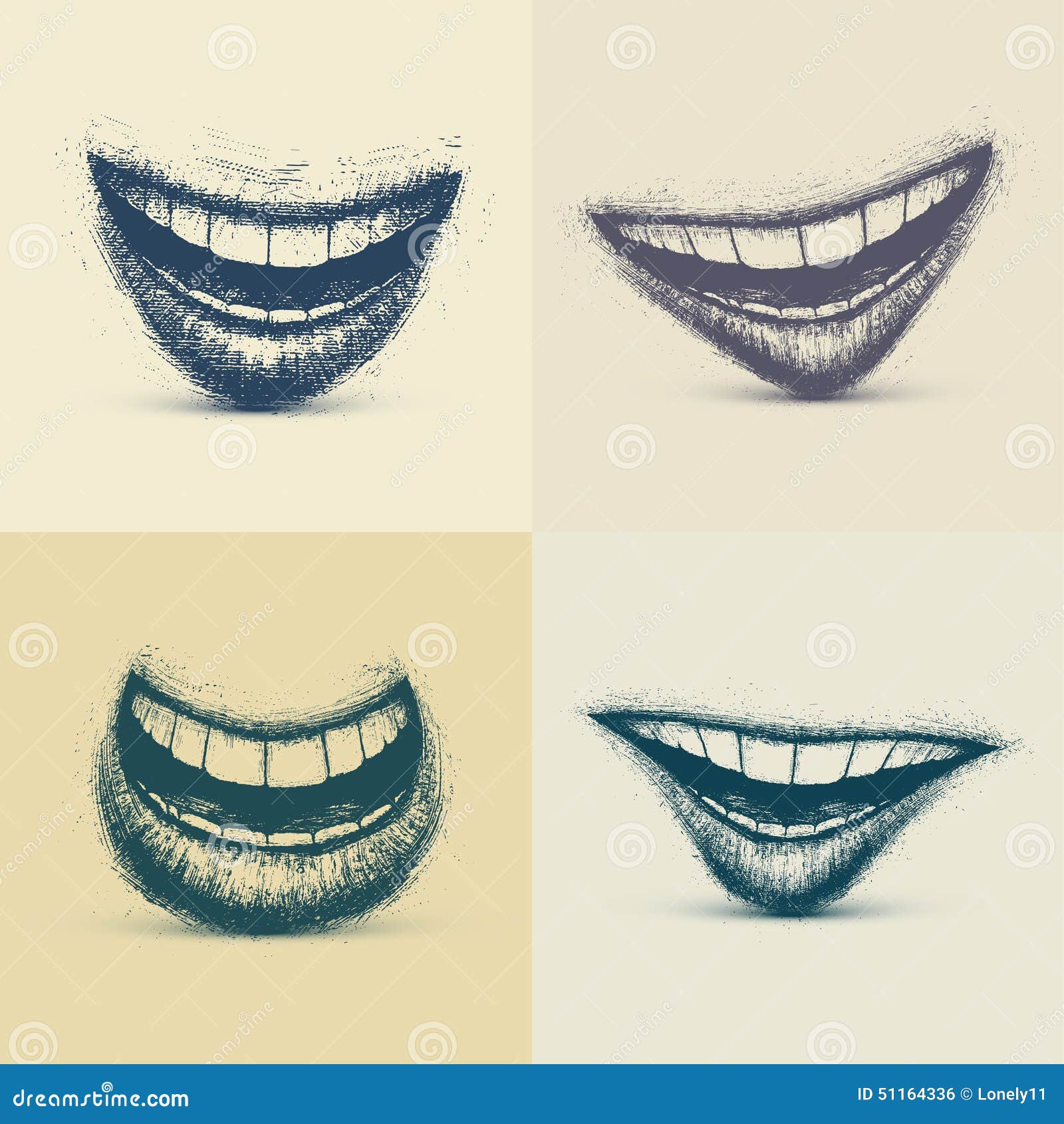 Set of Smiles stock vector. Illustration of funny, drawing - 51164336