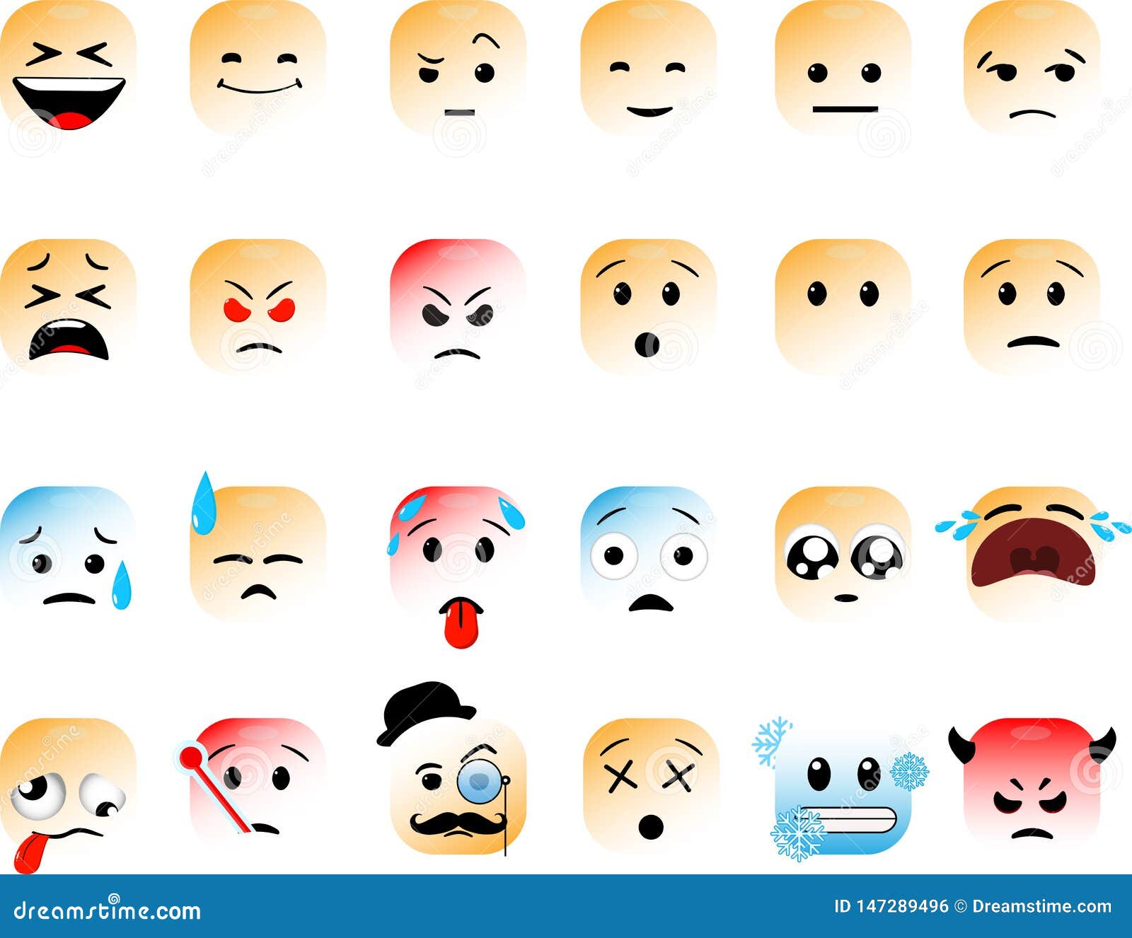 Set of square emoticons stock vector. Illustration of mood - 147289496 Set of square emoticons stock vector. Illustration of mood - 147289496