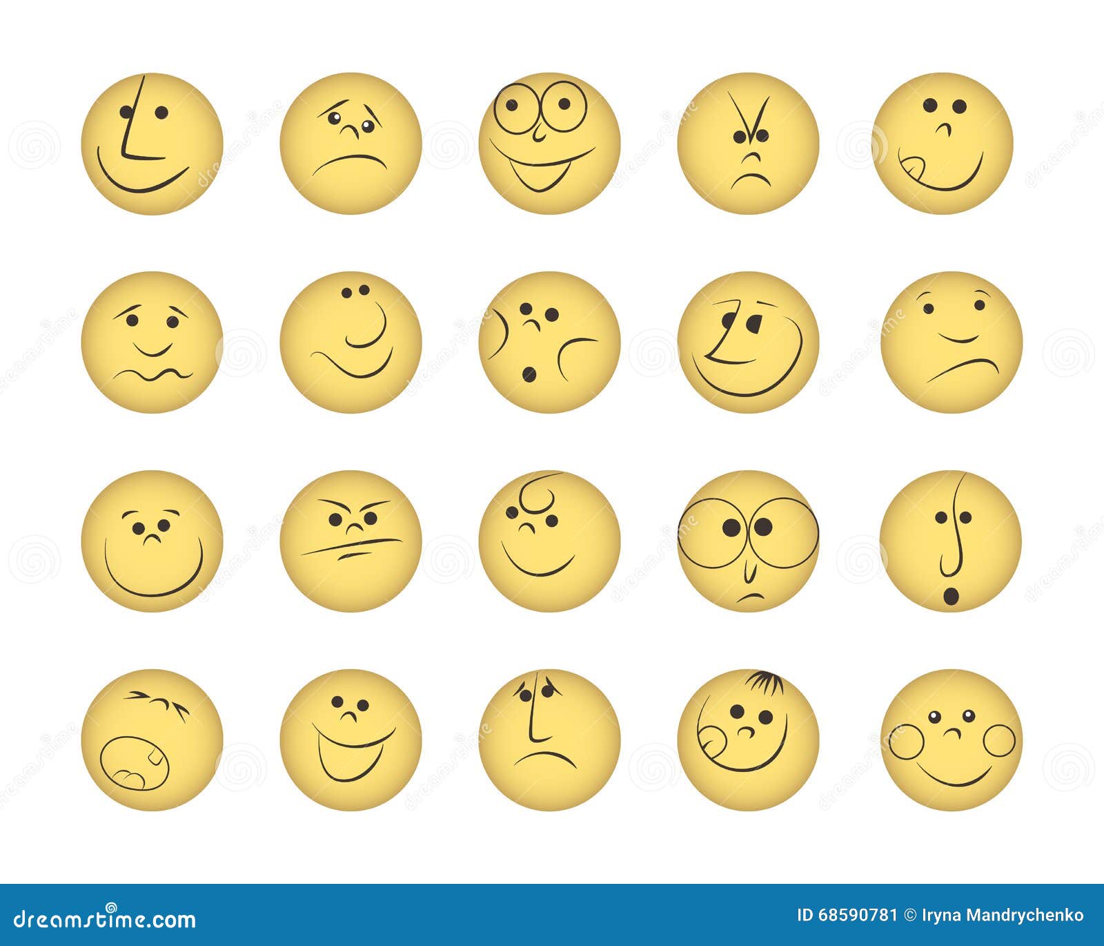Set of smiles stock vector. Illustration of icons, cheerful - 68590781