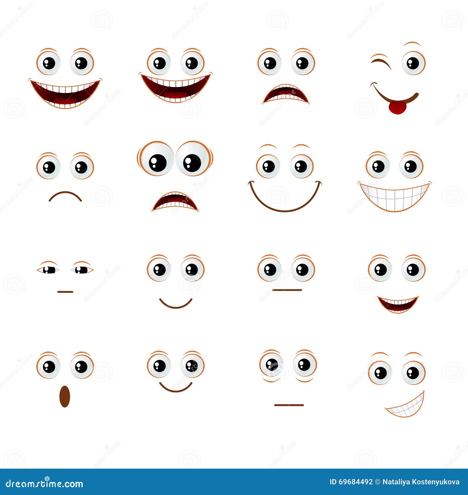 Set of smiles stock vector. Illustration of discussion - 69684492