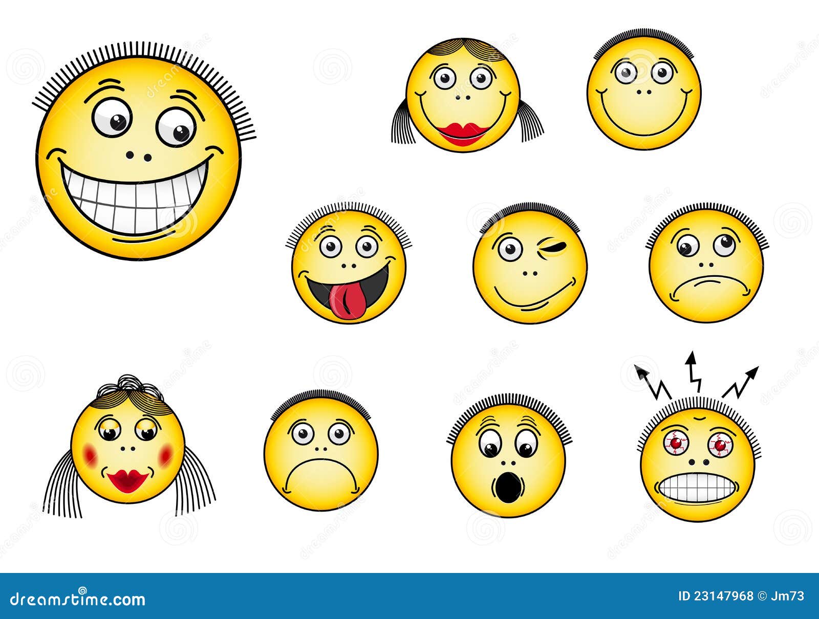 Set of smiley faces stock vector. Illustration of confused - 23147968