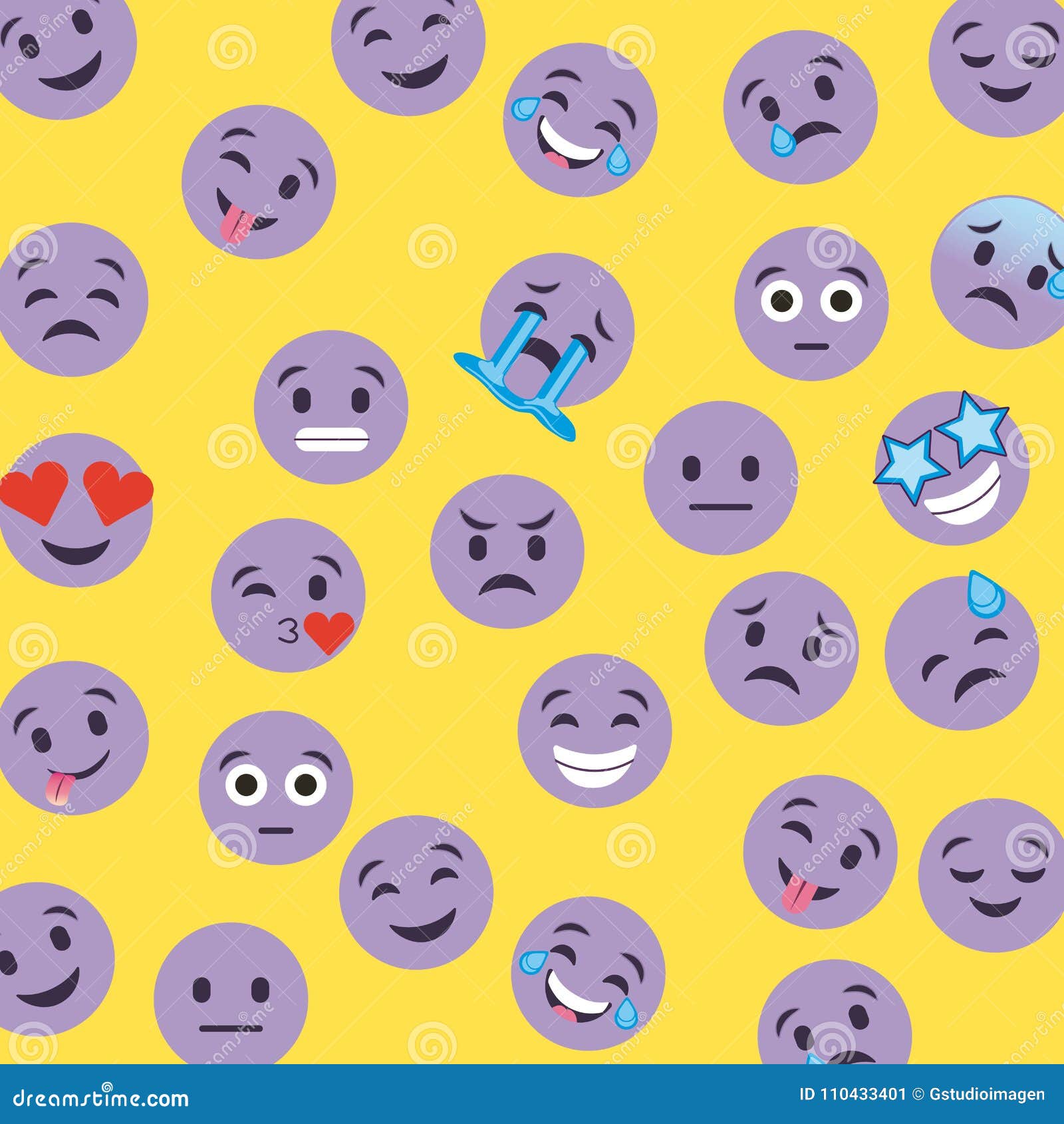 Set of Smiley Icons with Different Face Expression Stock Vector ...