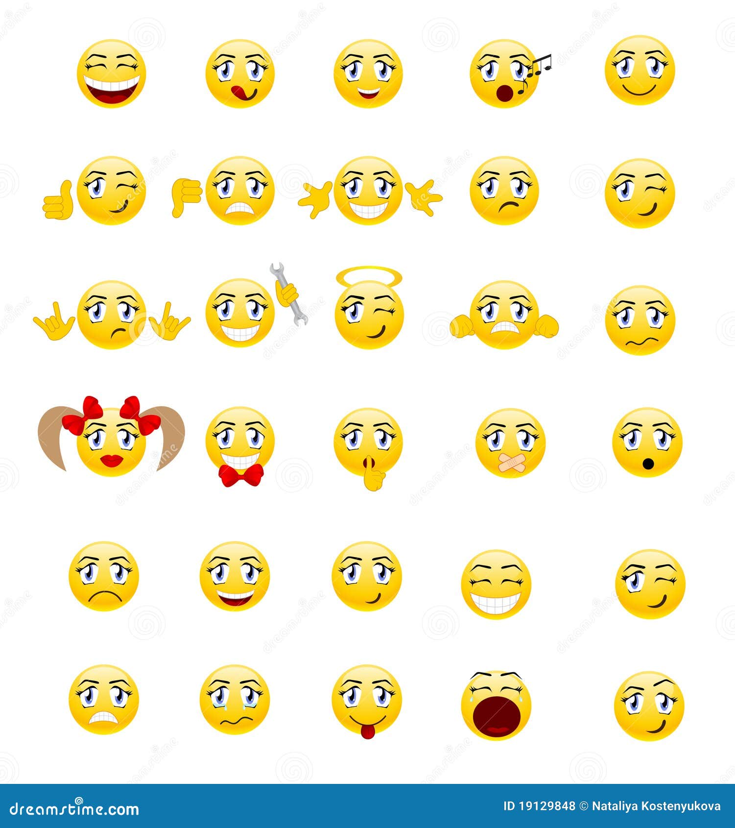 Set smileys stock vector. Illustration of emoticon, forum - 19129848