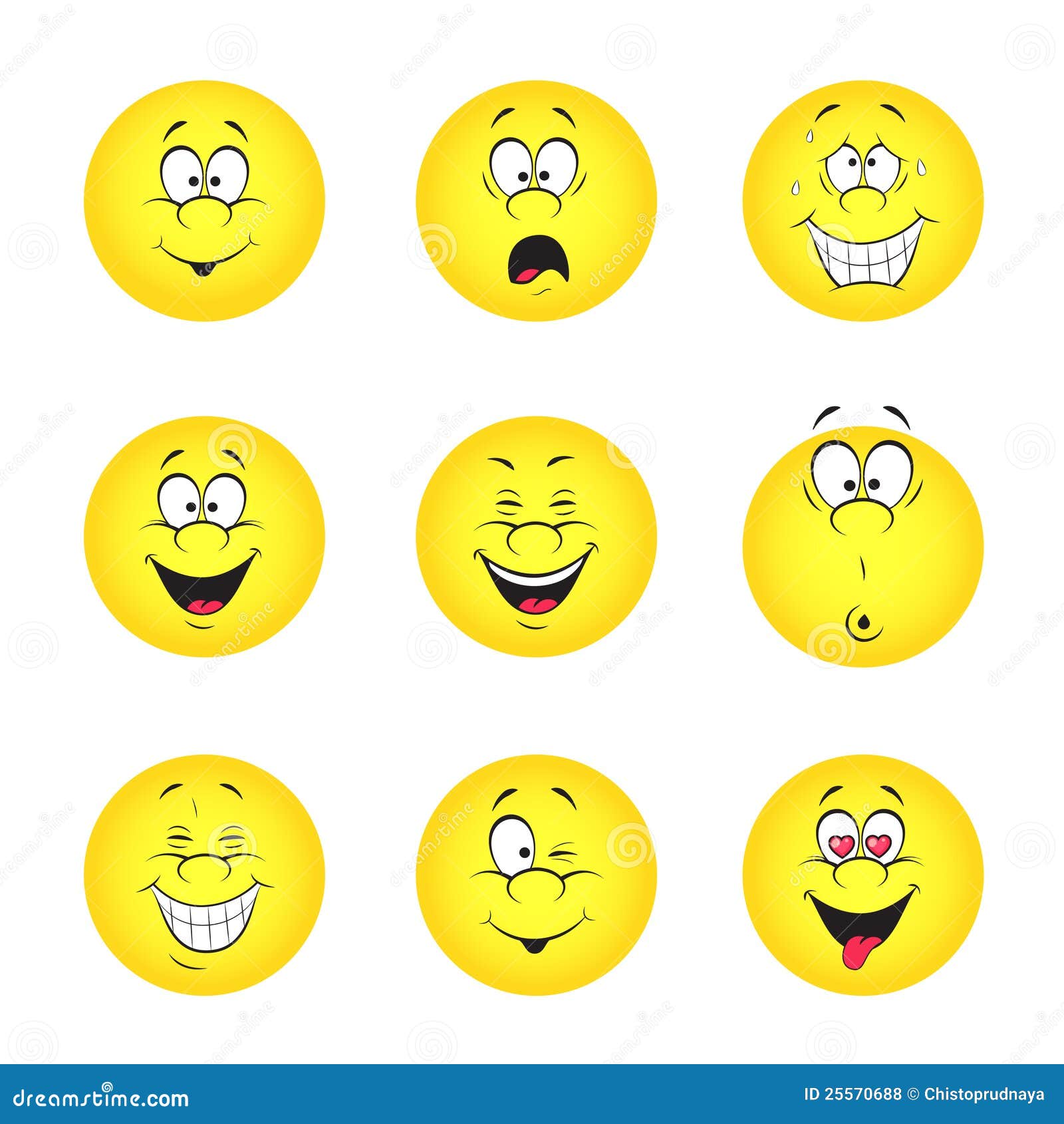 Set of smileys stock vector. Illustration of icon, element - 25570688