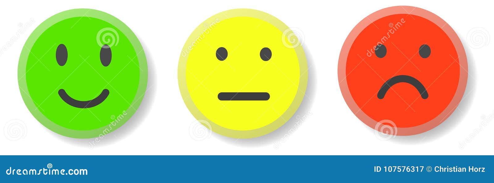 Set of 3 smileys stock illustration. Illustration of concept - 107576317